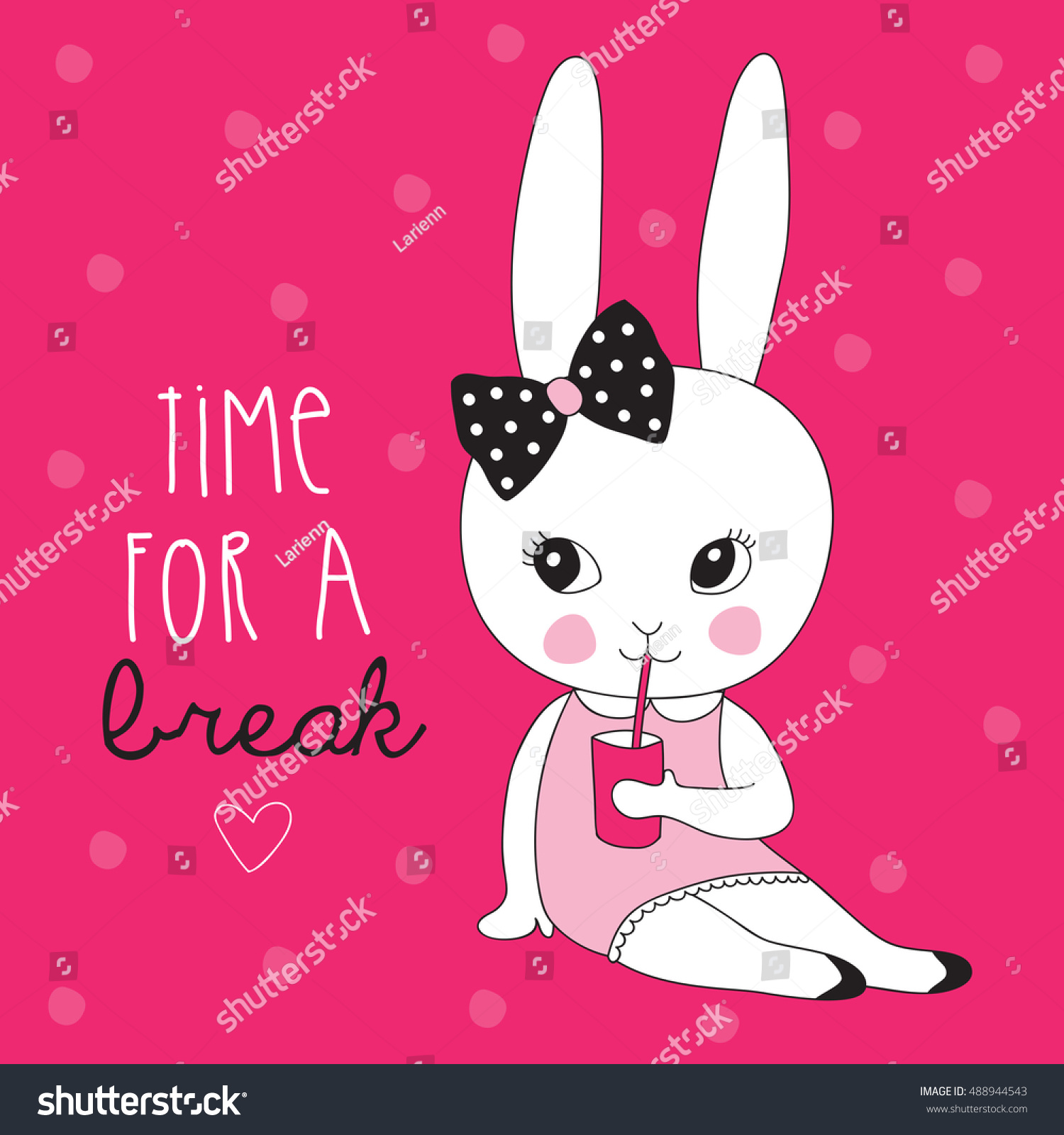 Cute Rabbit Bunny Break Time Vector: vector de stock (libre de regalías ...
