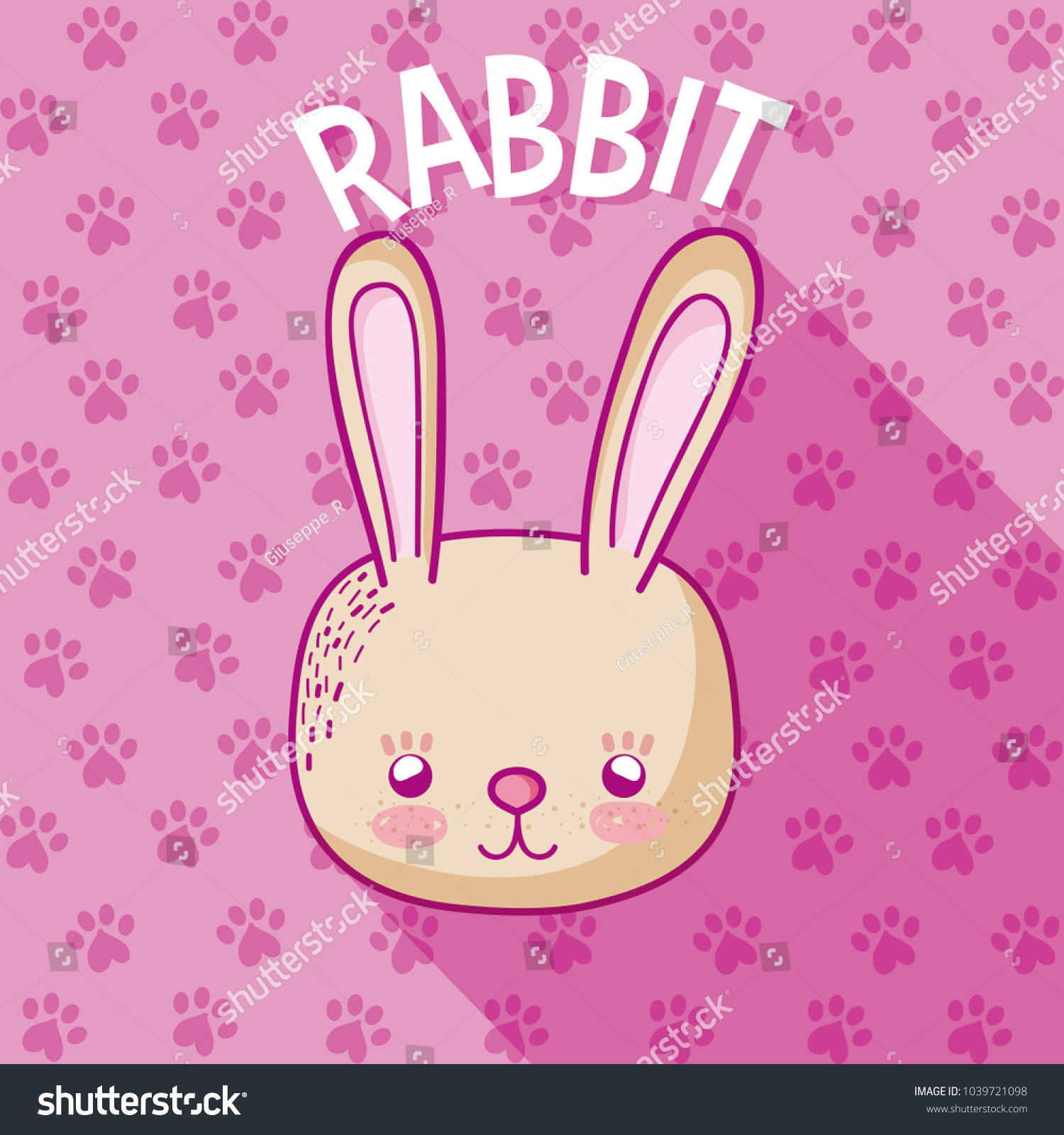 Cute Rabbit Cartoon Stock Vector (Royalty Free) 1039721098