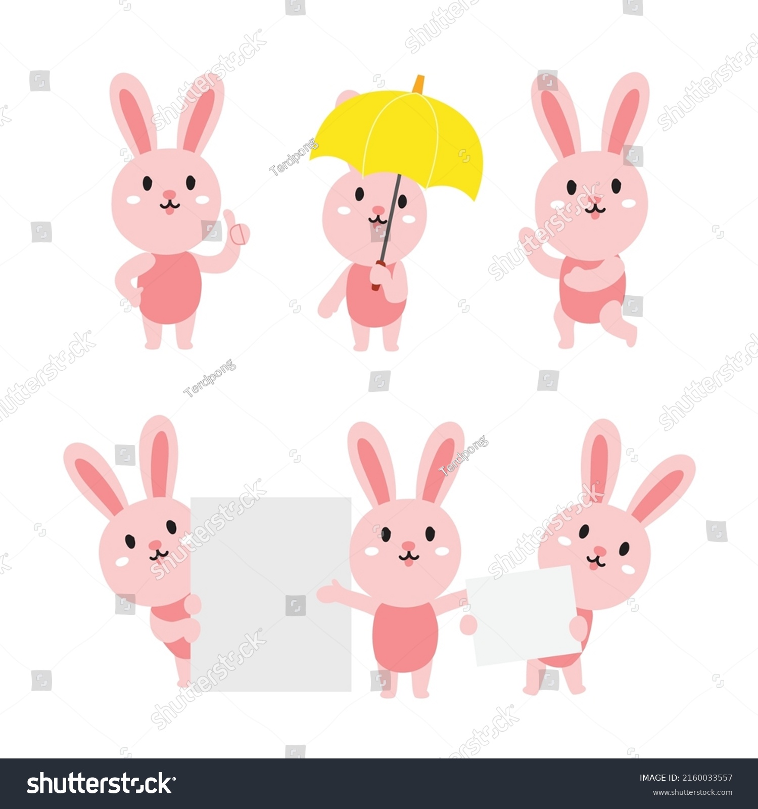 Cute Rabbit Cartoon Presenting Chibi Concept Stock Vector (Royalty Free ...