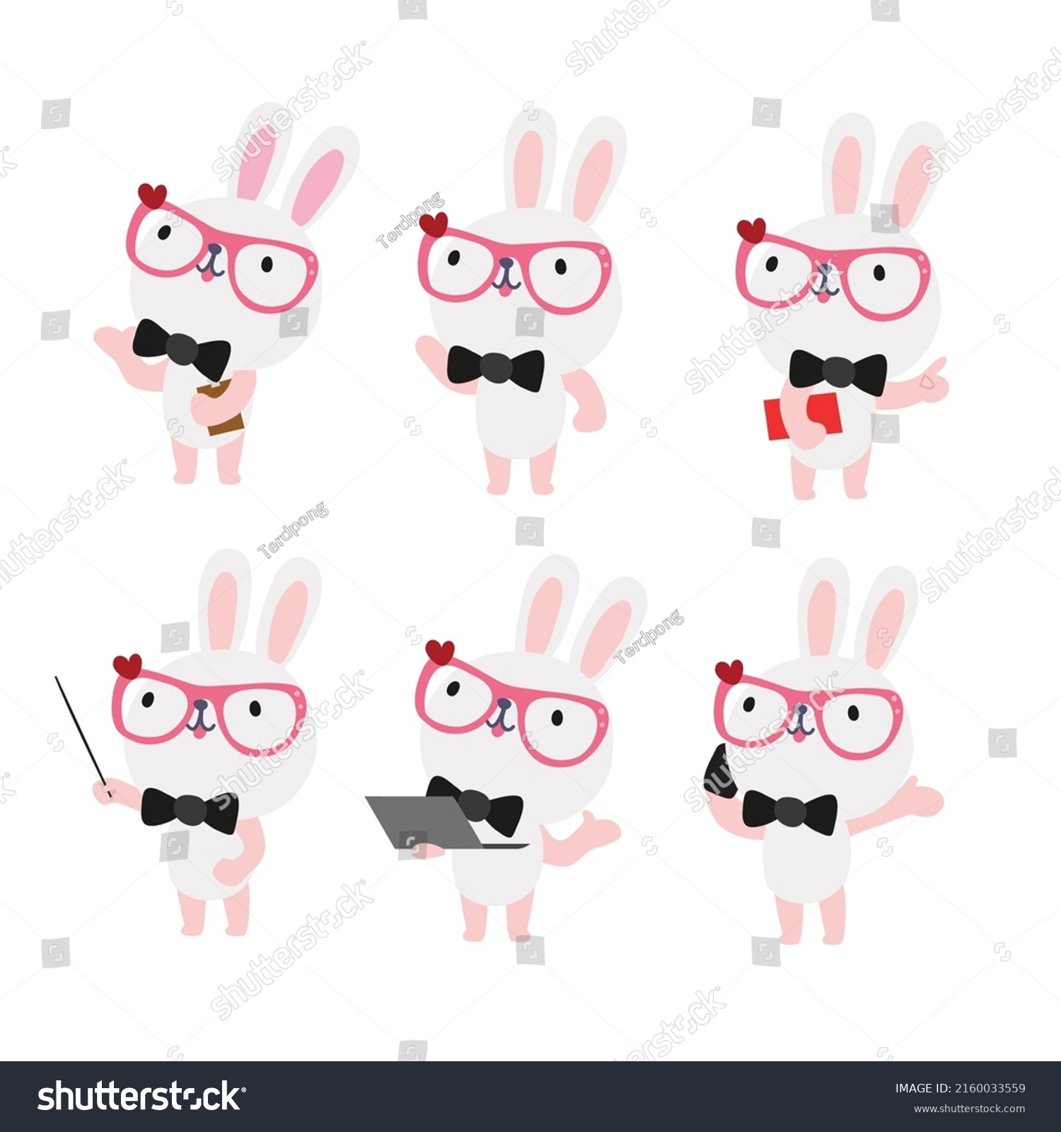 Cute Rabbit Cartoon Presenting Chibi Concept Stock Vector (Royalty Free ...