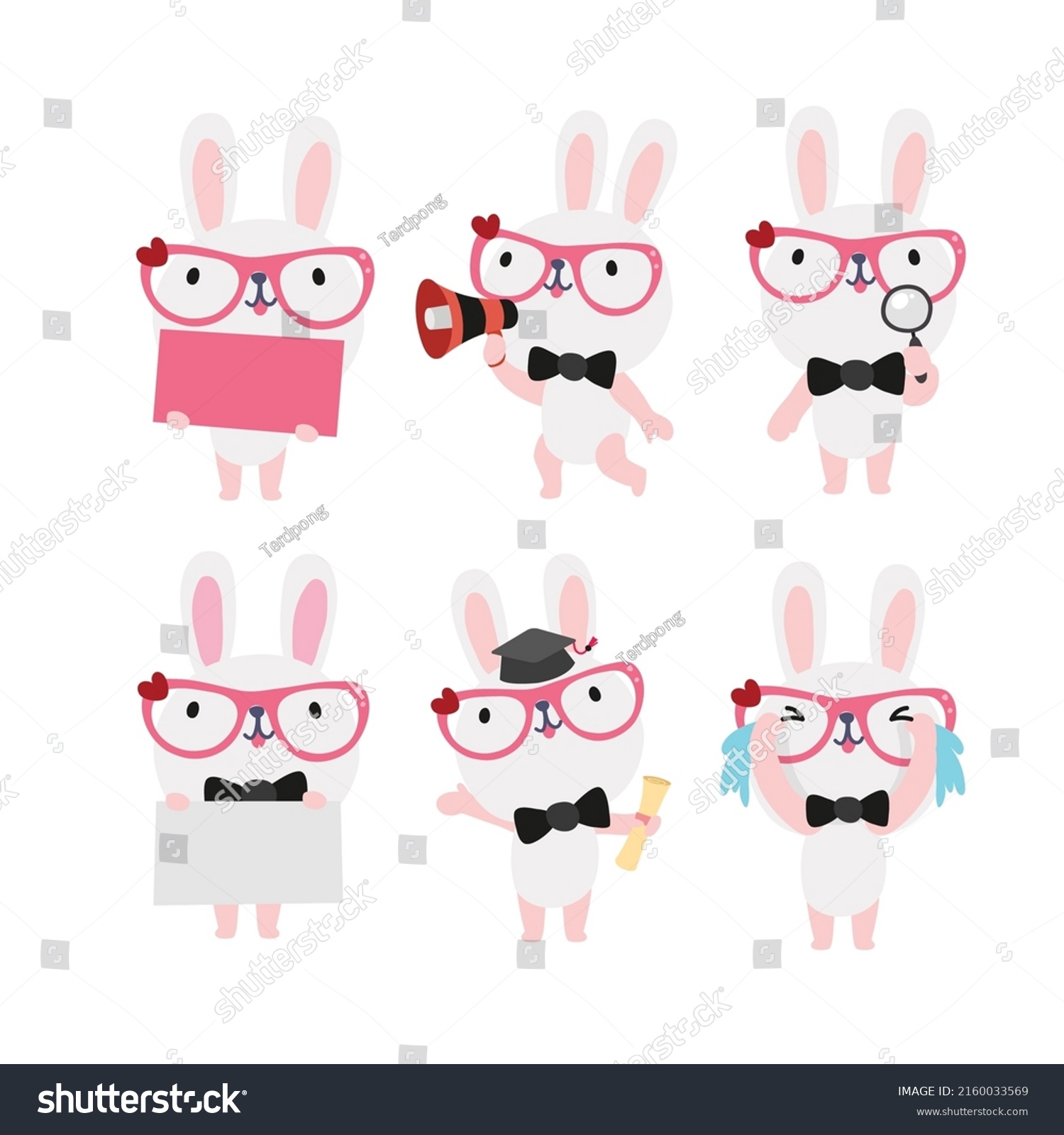 Cute Rabbit Cartoon Presenting Chibi Concept Stock Vector (Royalty Free ...