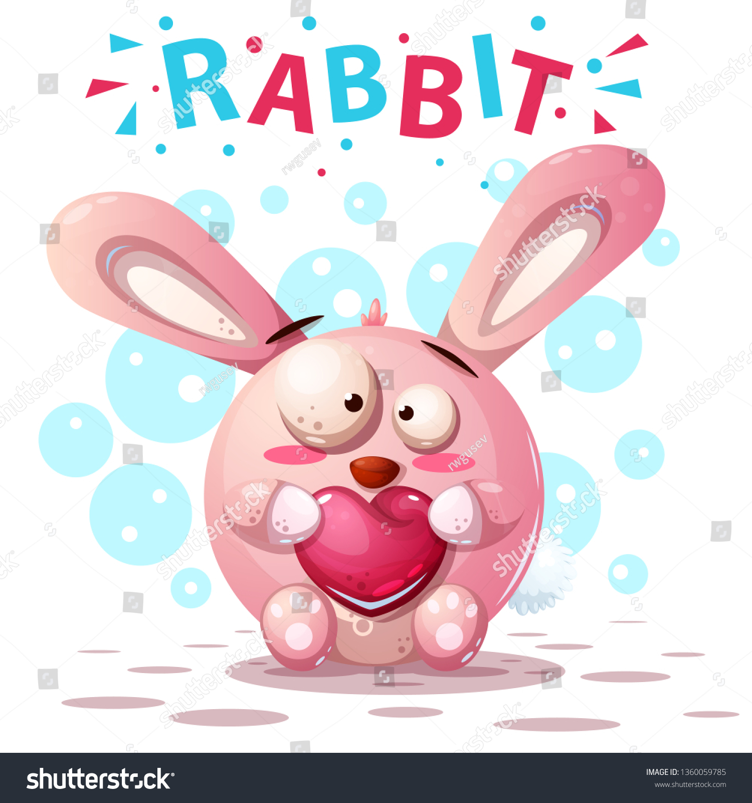Cute Rabbit Characters Cartoon Illustration Vector: vector de stock ...