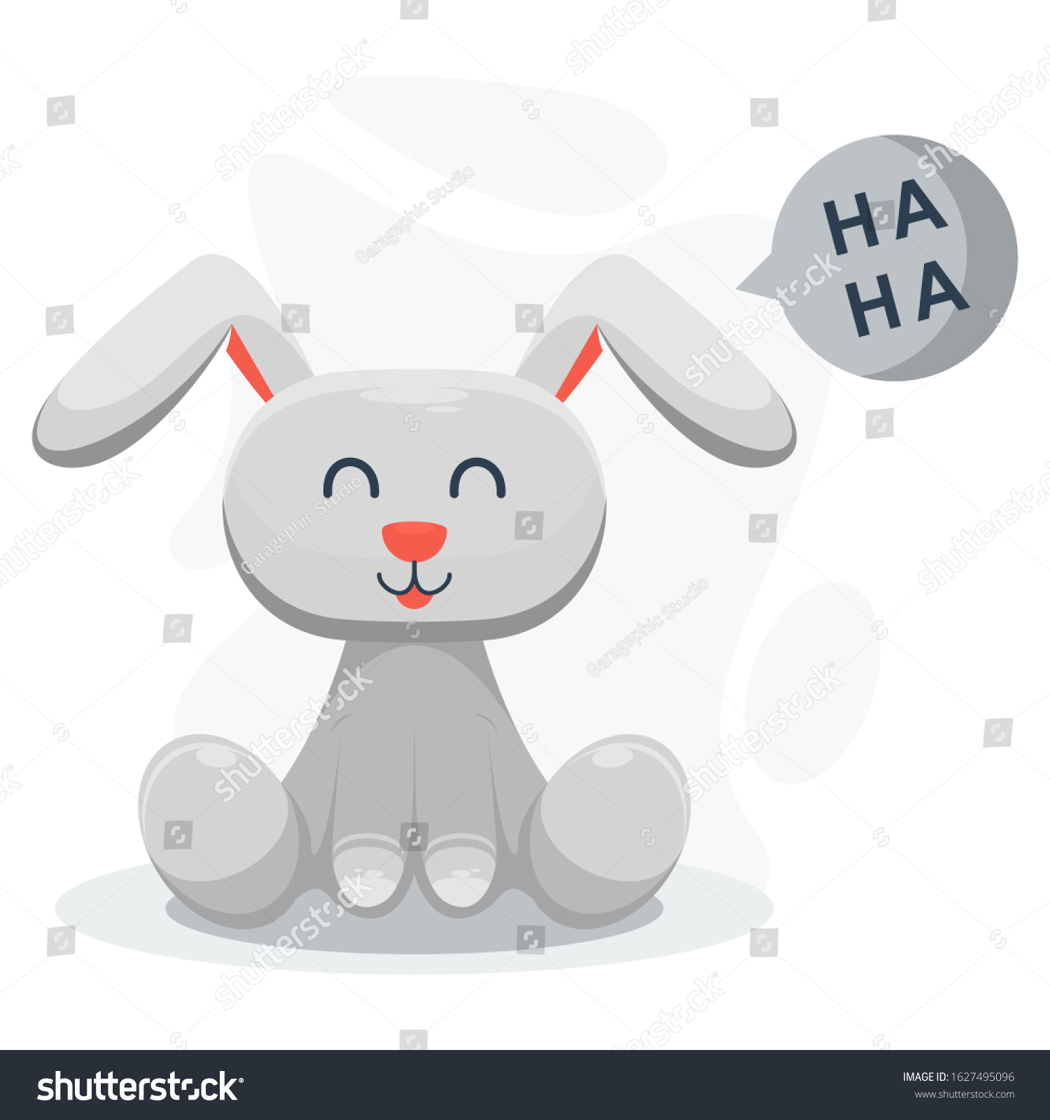Cute Rabbit Emoticon Cartoon Vector: vector de stock (libre de regalías ...