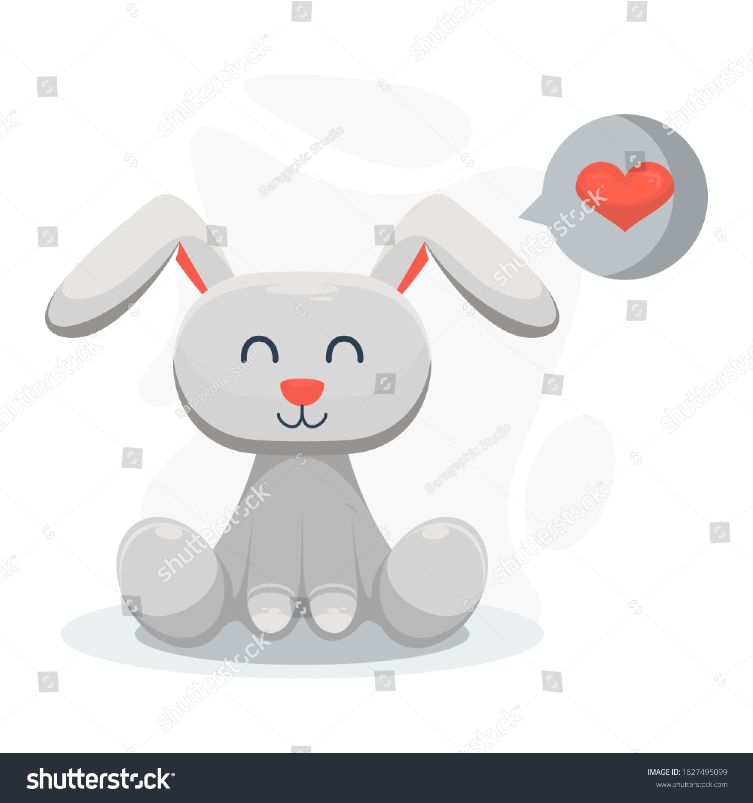 Cute Rabbit Emoticon Cartoon Vector: vector de stock (libre de regalías ...