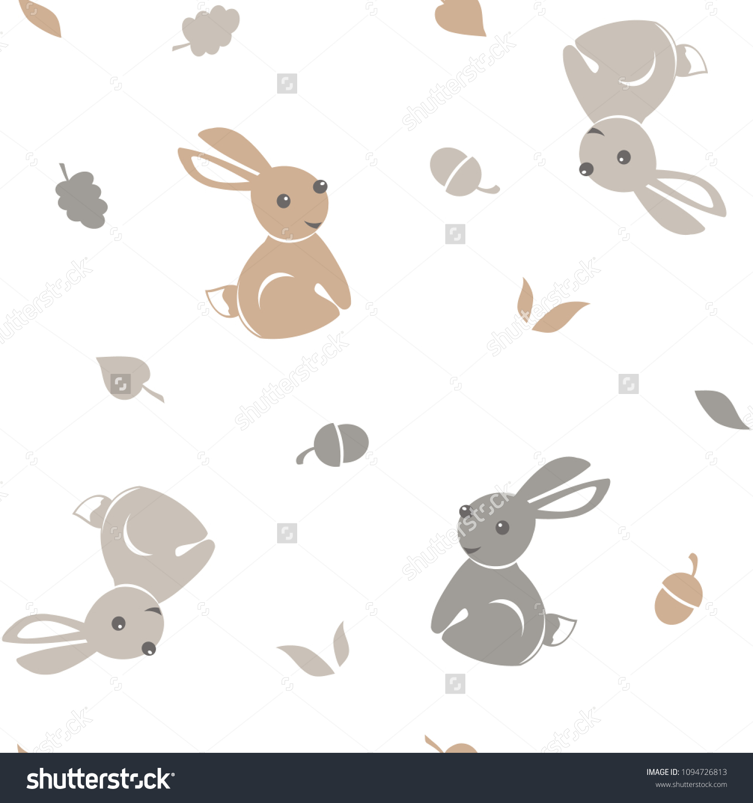 Cute Rabbit Seamless Pattern Baby Background Stock Vector (Royalty Free ...