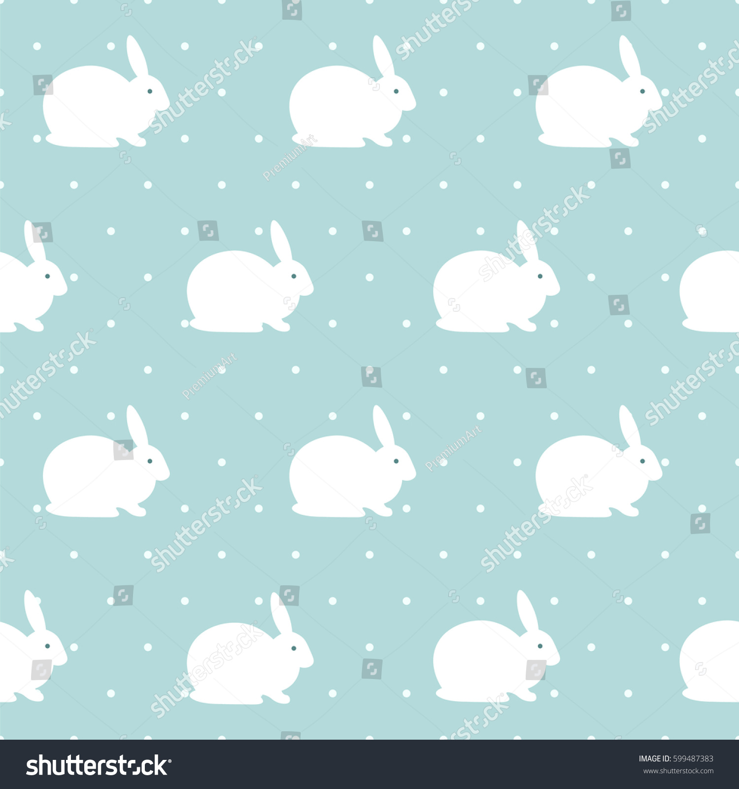 Cute Rabbit Seamless Pattern Background Vector Stock Vector (Royalty ...