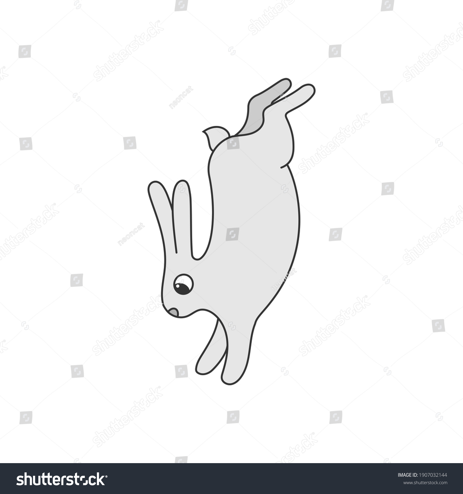 Cute Rabbit Stands Upside Down Vector Stock Vector (Royalty Free ...
