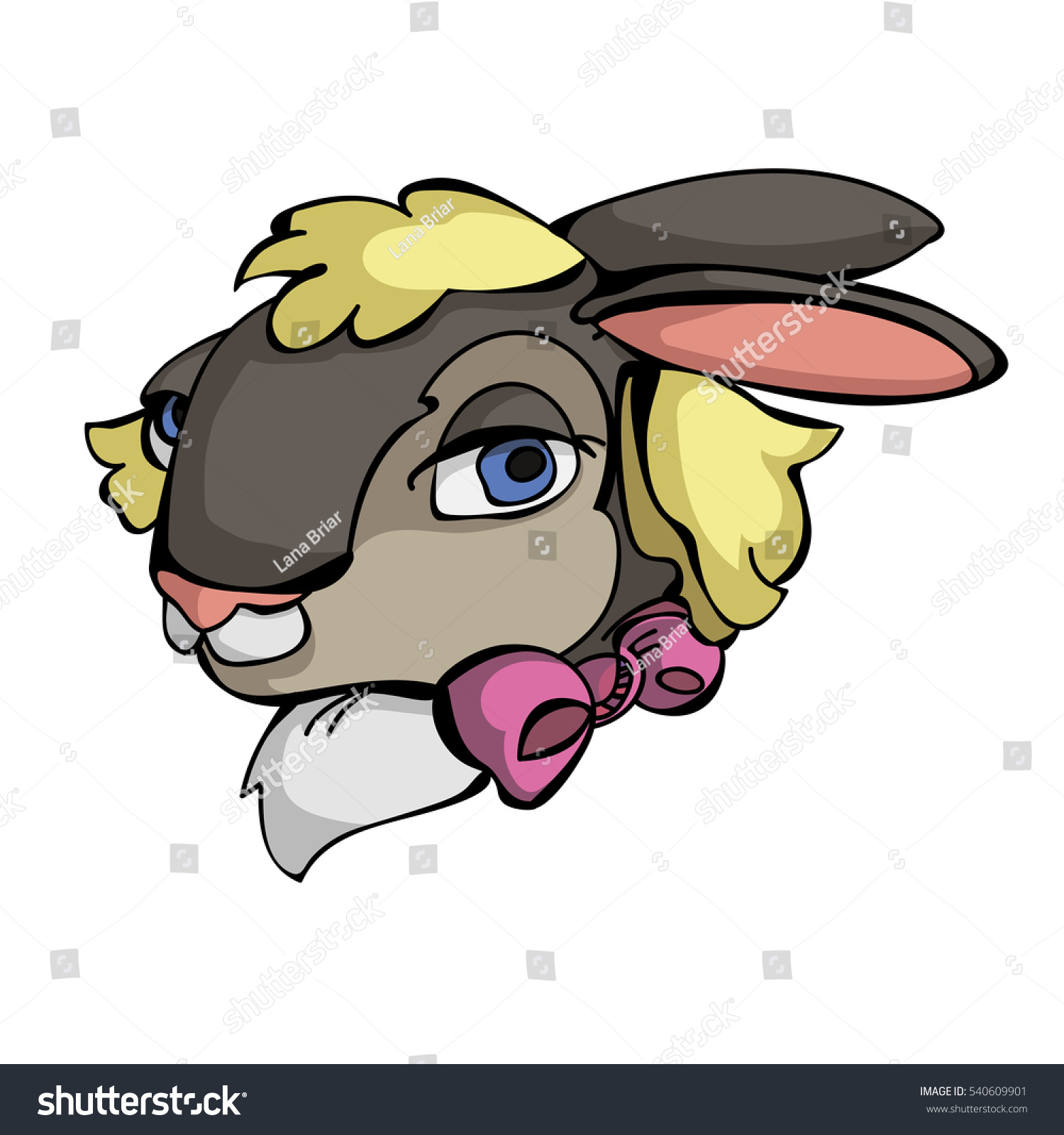 Cute Rabbit Pink Bow Stock Vector (Royalty Free) 540609901 | Shutterstock