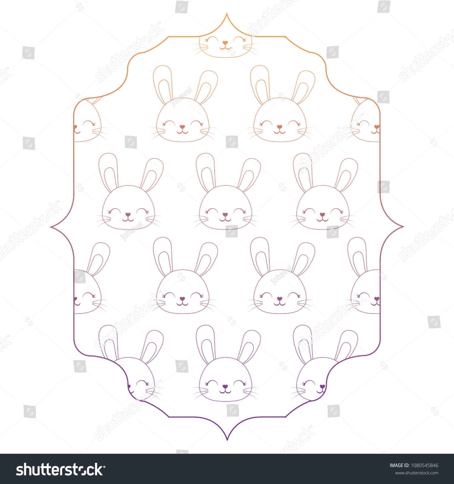 Cute Rabbits Design Stock Vector (Royalty Free) 1080545846