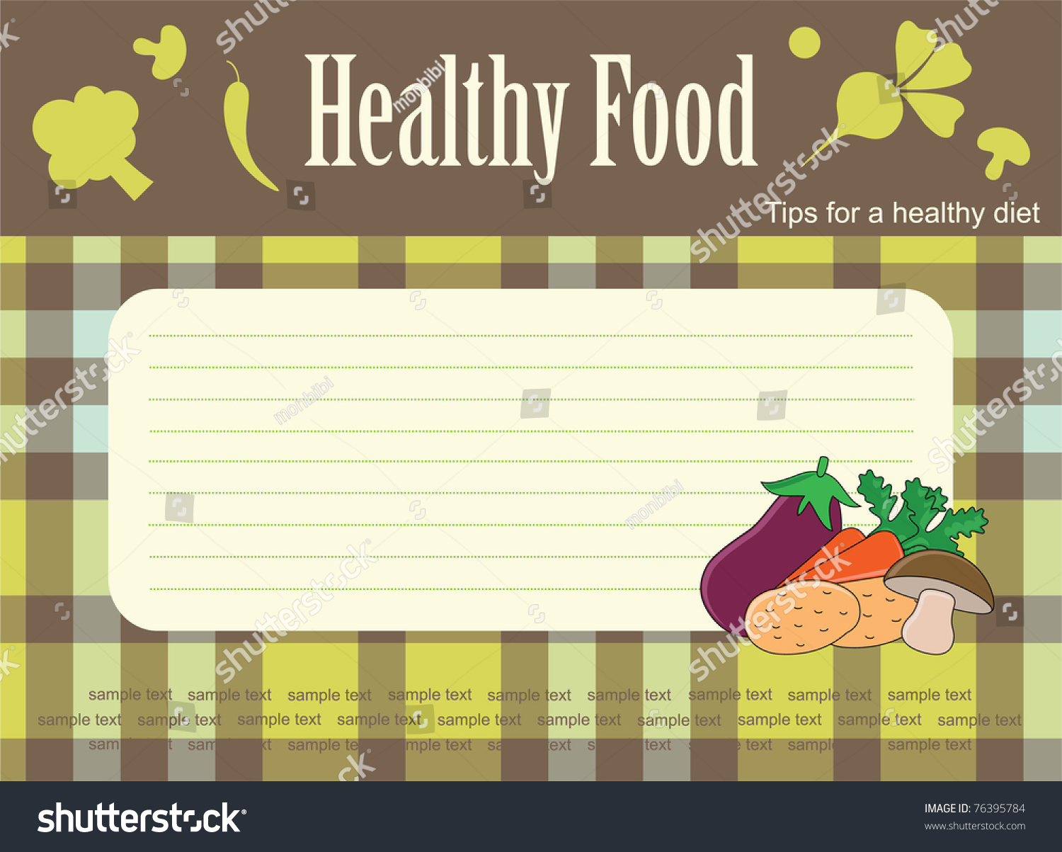 Cute Recipe Label Vector Illustration Stock Vector (Royalty Free) 76395784