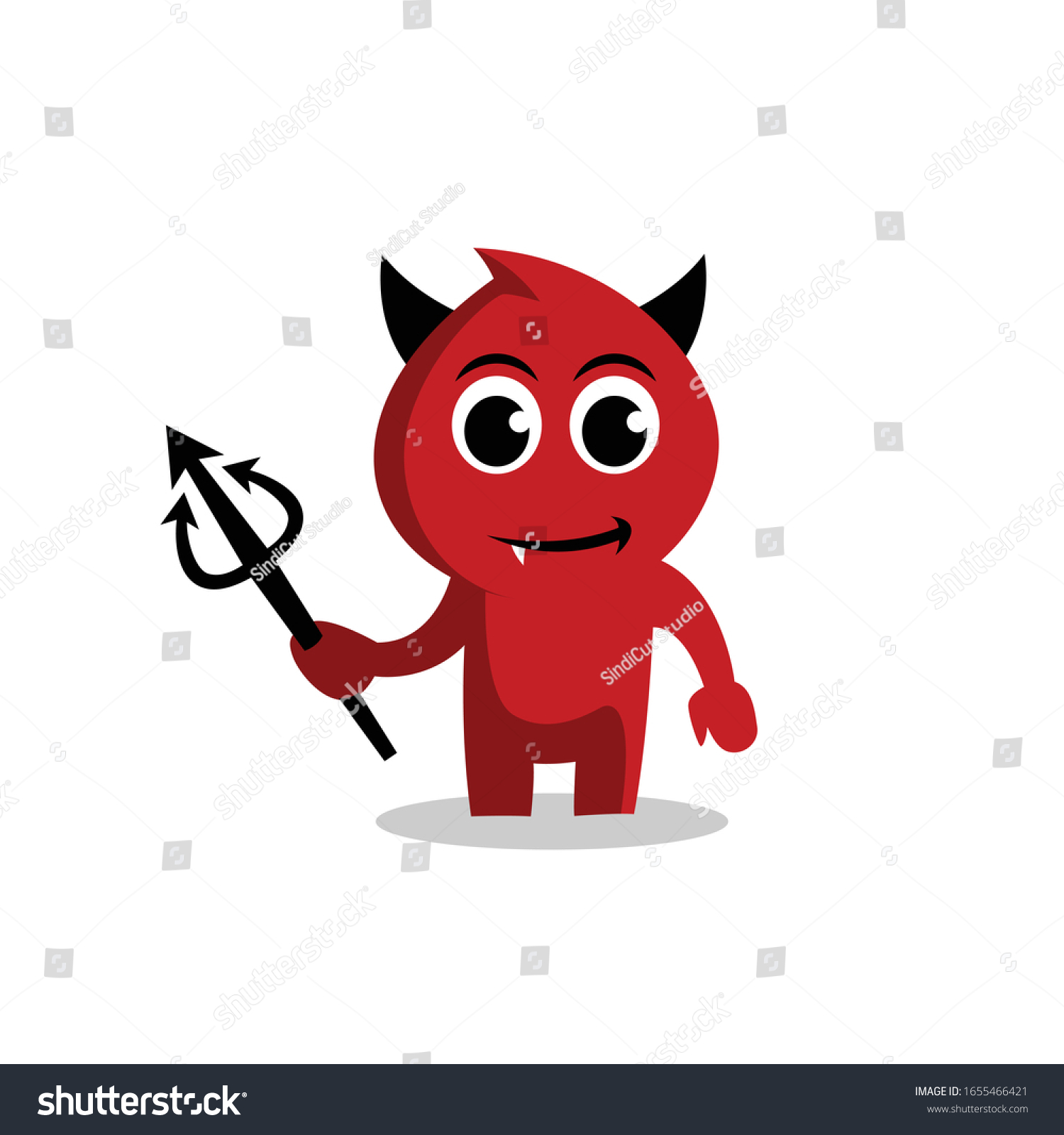 Cute Red Devil Character Logo Red Stock Vector (Royalty Free ...