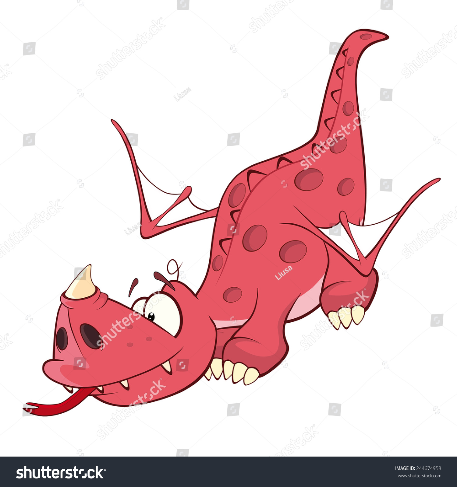Cute Red Dragon Vector Illustration Cartoon Stock Vector (Royalty Free ...