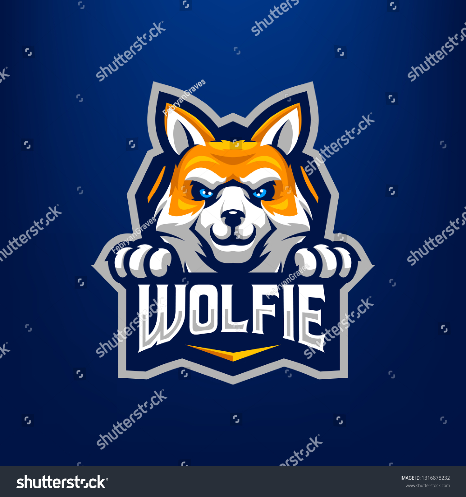 Cute Red Wolf Mascot Logo: เวกเตอร์สต็อก (ปลอดค่าลิขสิทธิ์) 1316878232
