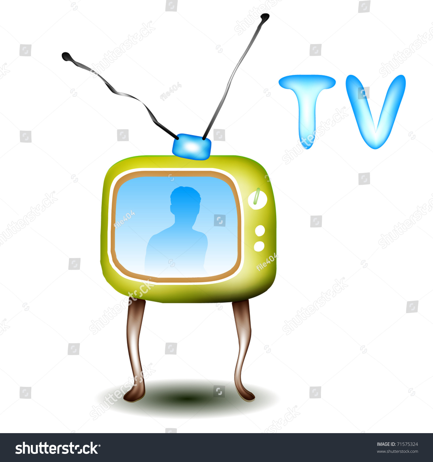 Cute Retro Tv Vector Stock Vector (Royalty Free) 71575324 | Shutterstock