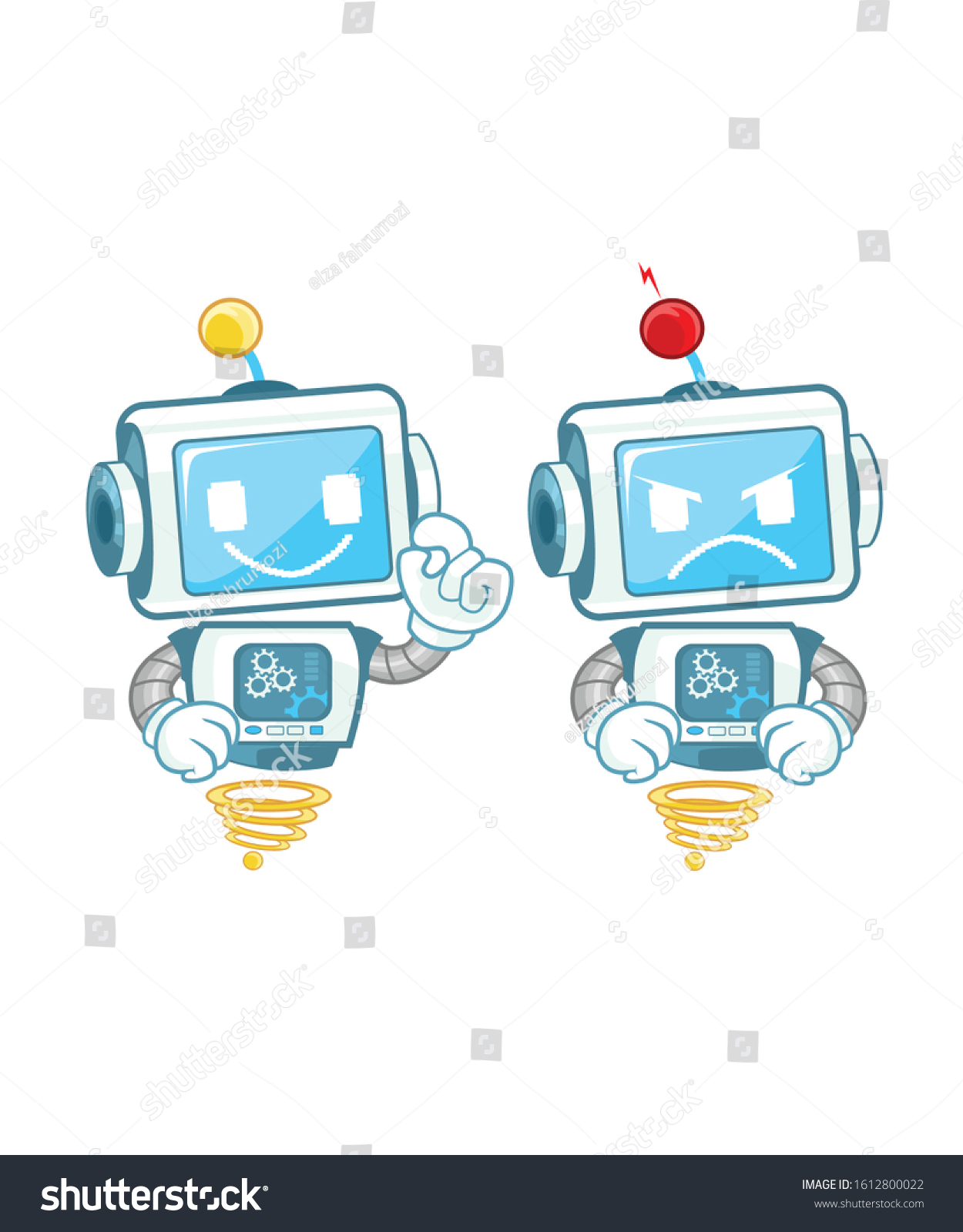 Cute Robot Cartoon Vector Stock Vector (Royalty Free) 1612800022 ...