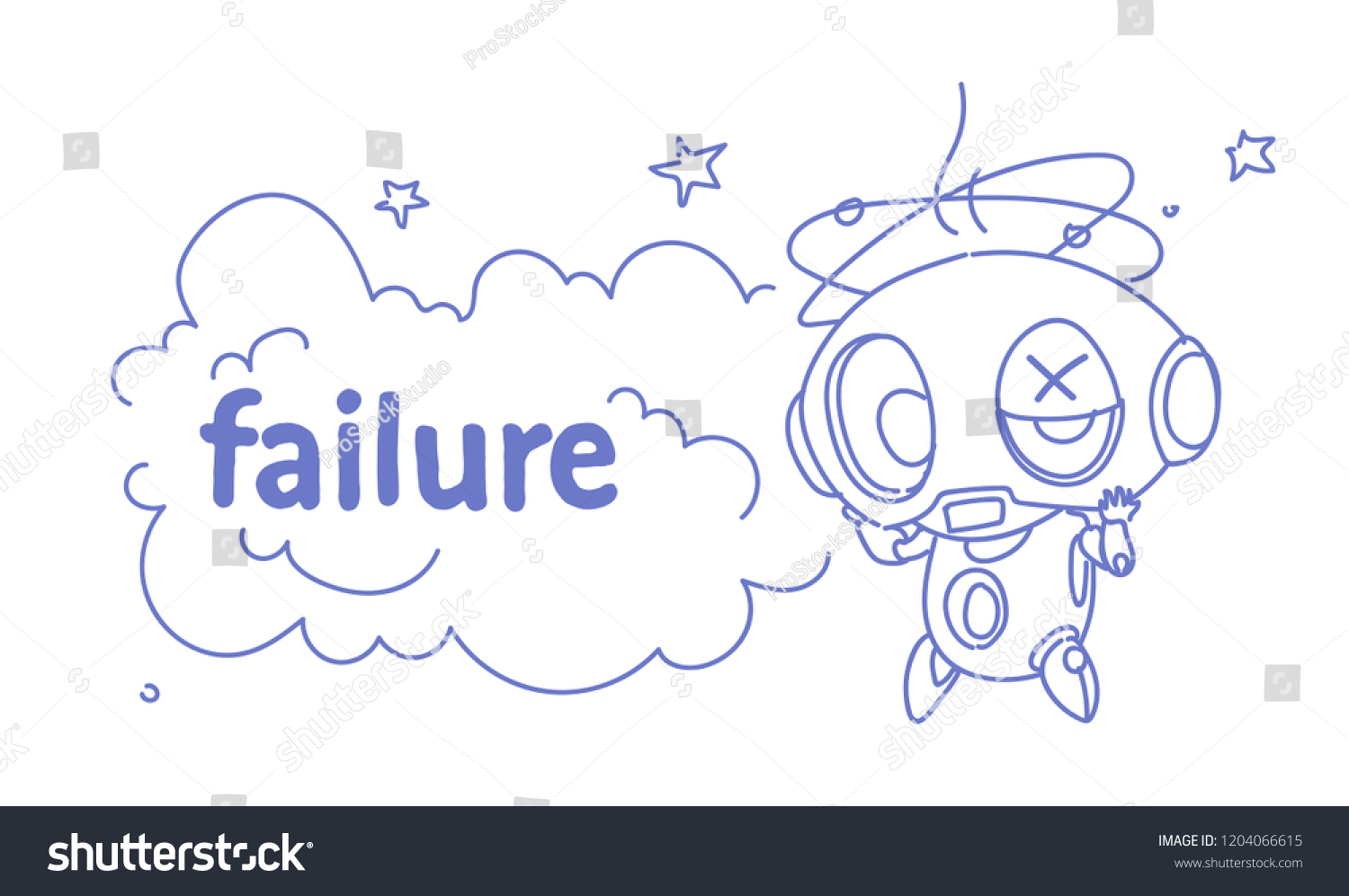 Cute Robot Error Broken Modern Artificial Stock Vector (Royalty Free ...