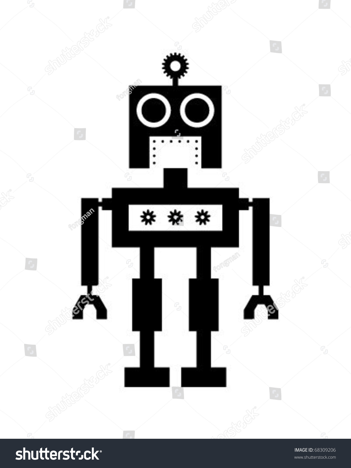 Cute Robot Symbol Stock Vector (Royalty Free) 68309206