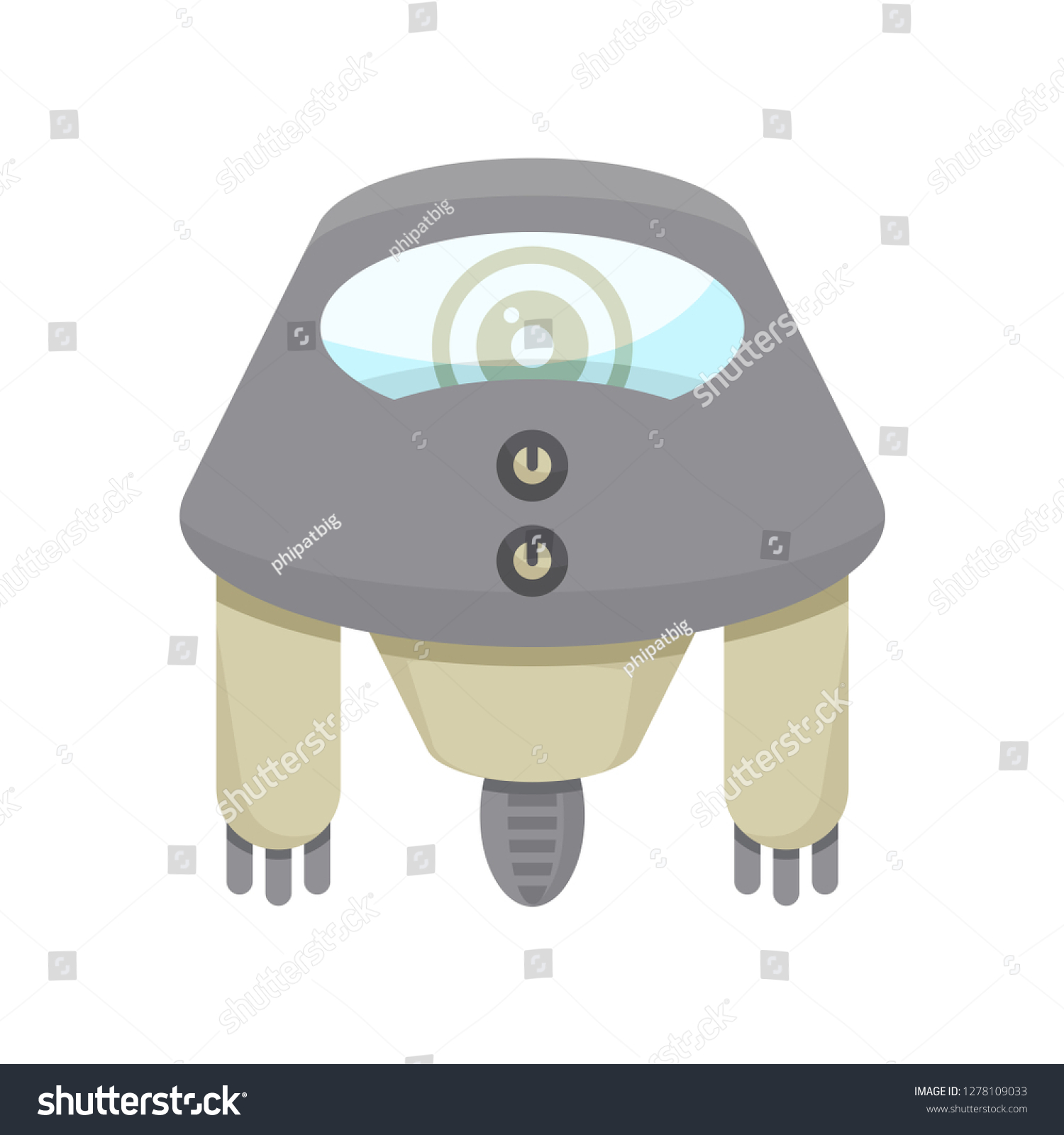 Cute Robot Vector Cartoon Character: vector de stock (libre de regalías ...