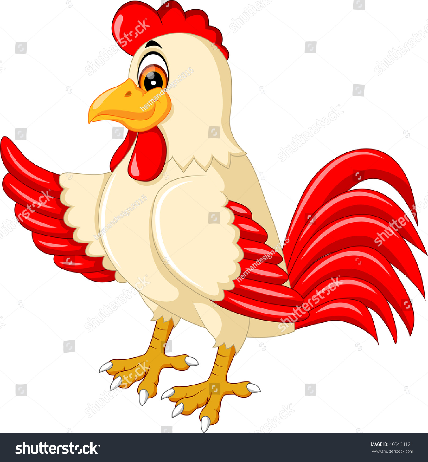 Cute Rooster Cartoon Presenting Stock Vector (Royalty Free) 403434121 ...