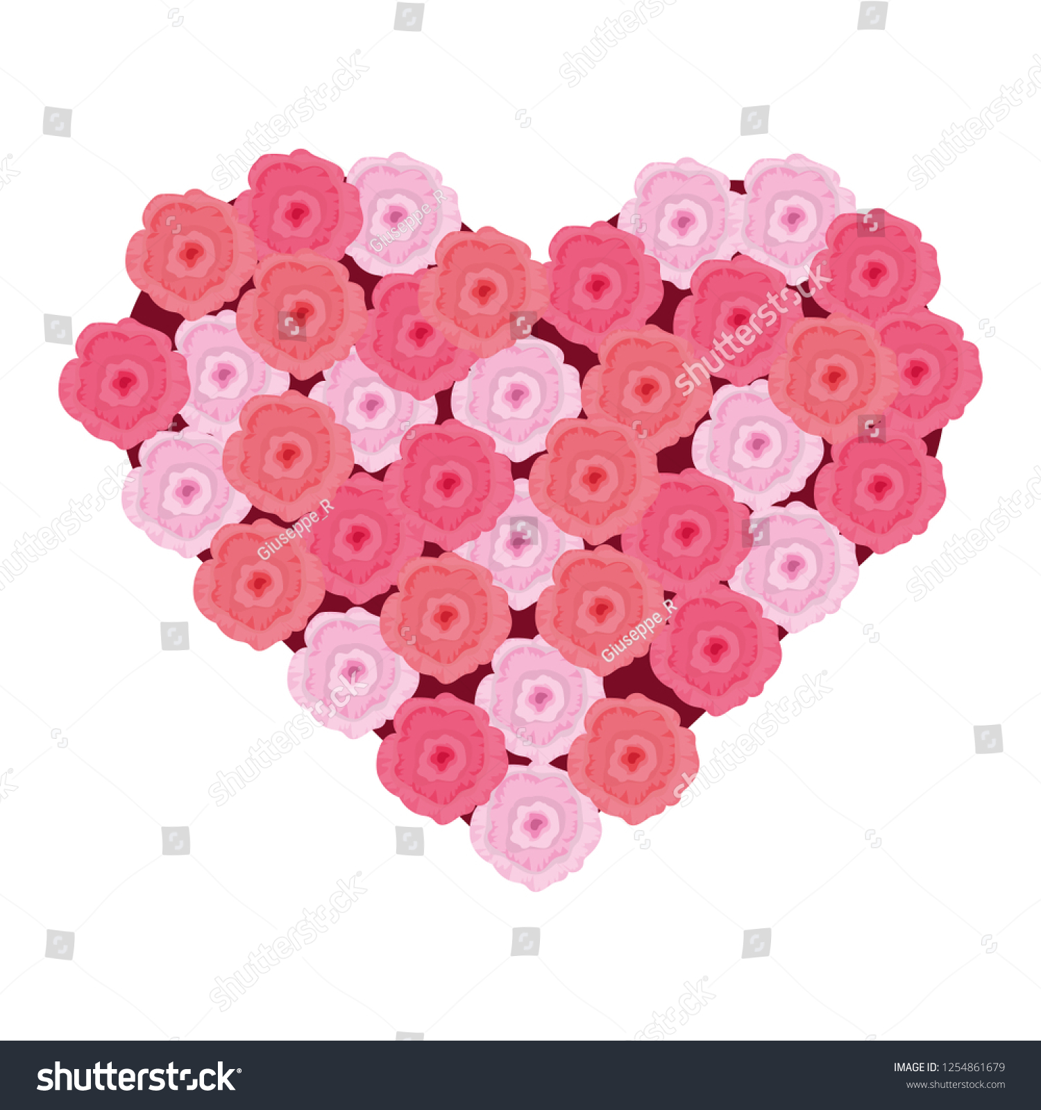 Cute Roses Cartoon Stock Vector (Royalty Free) 1254861679 | Shutterstock