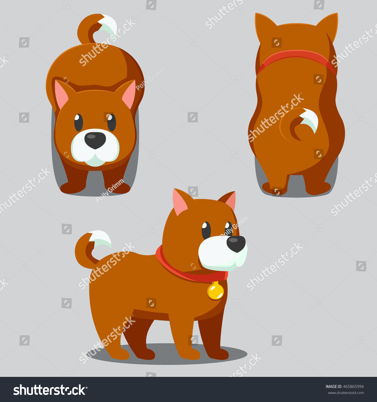Cute Round Animals Stylized Pets Vector Stock Vector (Royalty Free ...