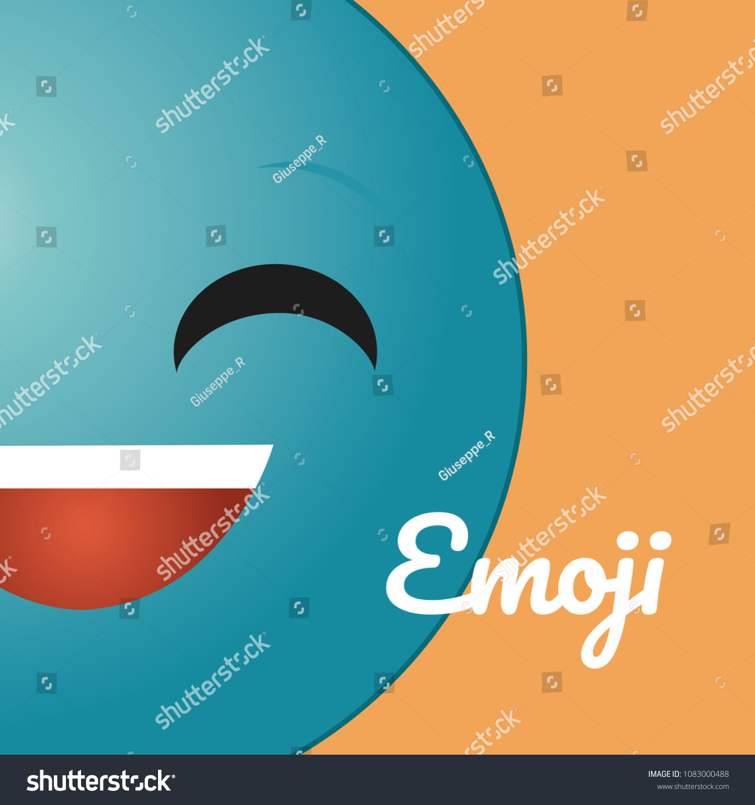Cute Round Emoji Cartoon Stock Vector (Royalty Free) 1083000488 ...