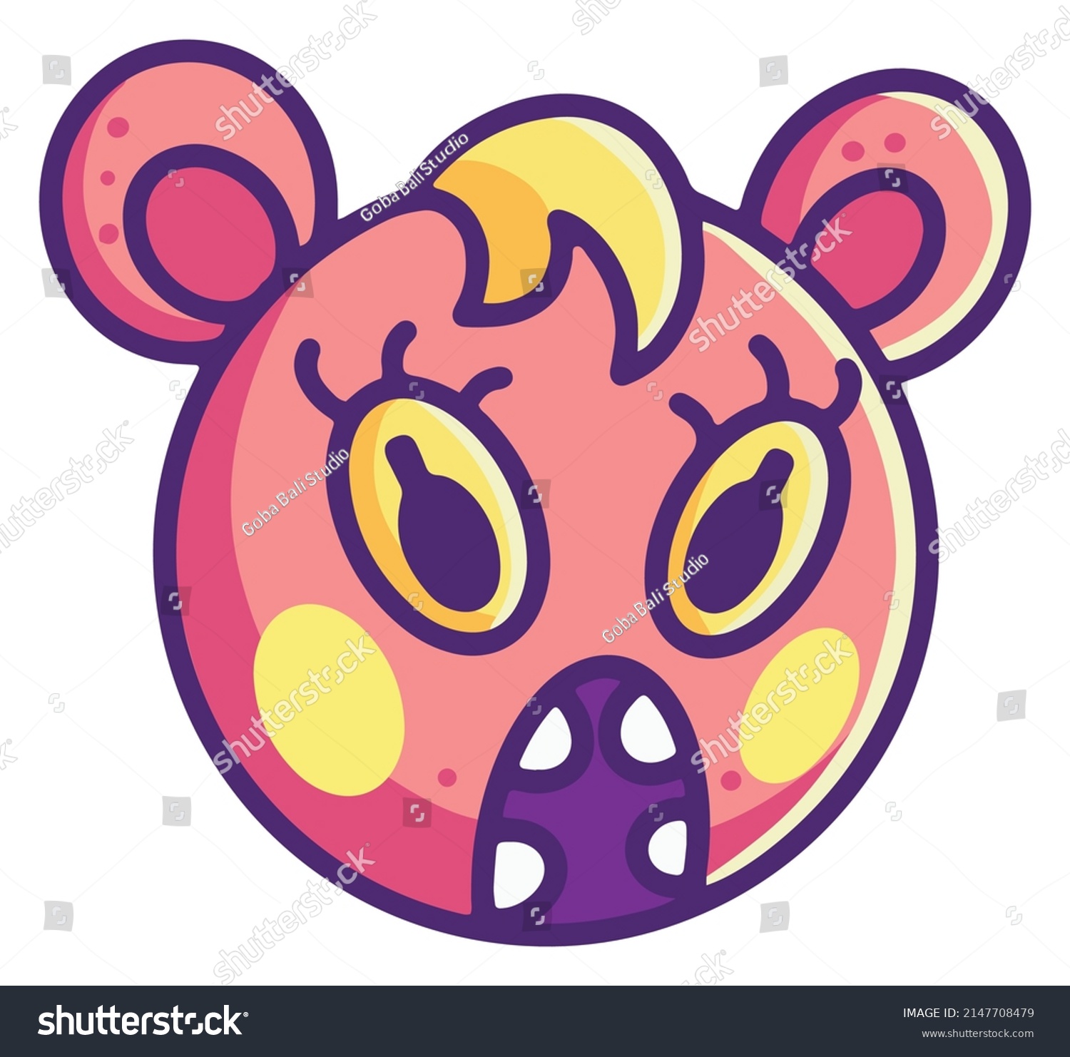 Cute Round Monster Vector 12 Stock Vector (Royalty Free) 2147708479 ...