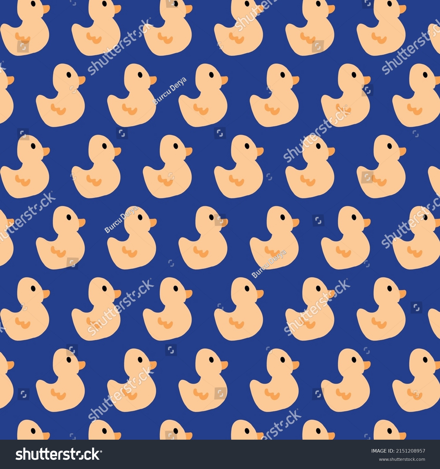 Cute Rubber Duck Seamless Pattern Stock Vector (Royalty Free ...