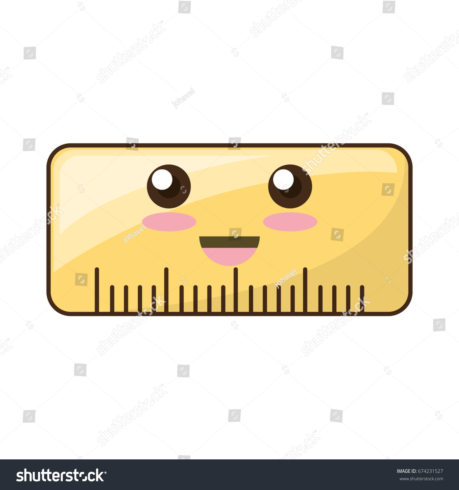 Cute Ruler Cartoon Stock Vector (Royalty Free) 674231527