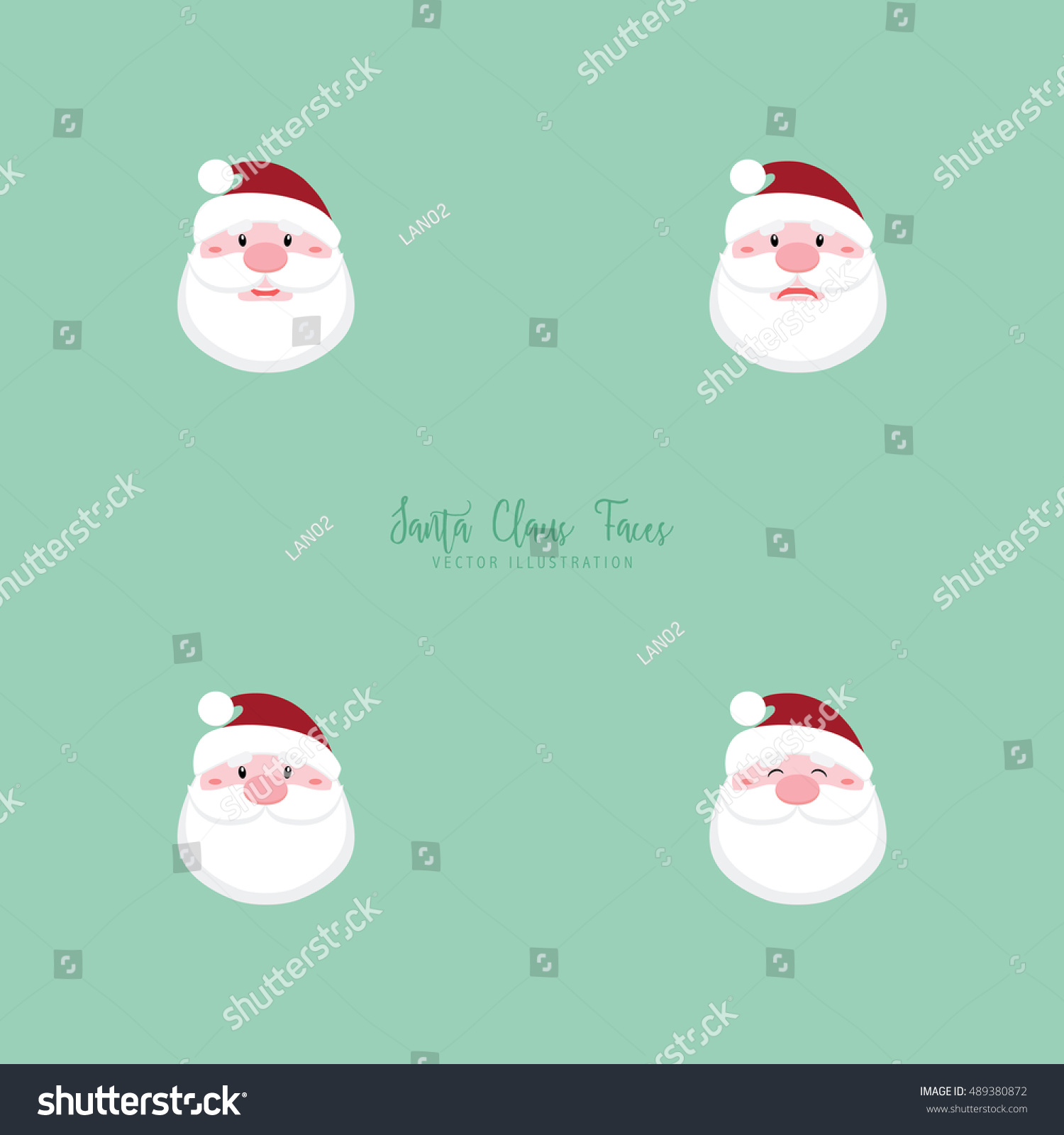 Cute Santa Claus Face Stock Vector (Royalty Free) 489380872 | Shutterstock