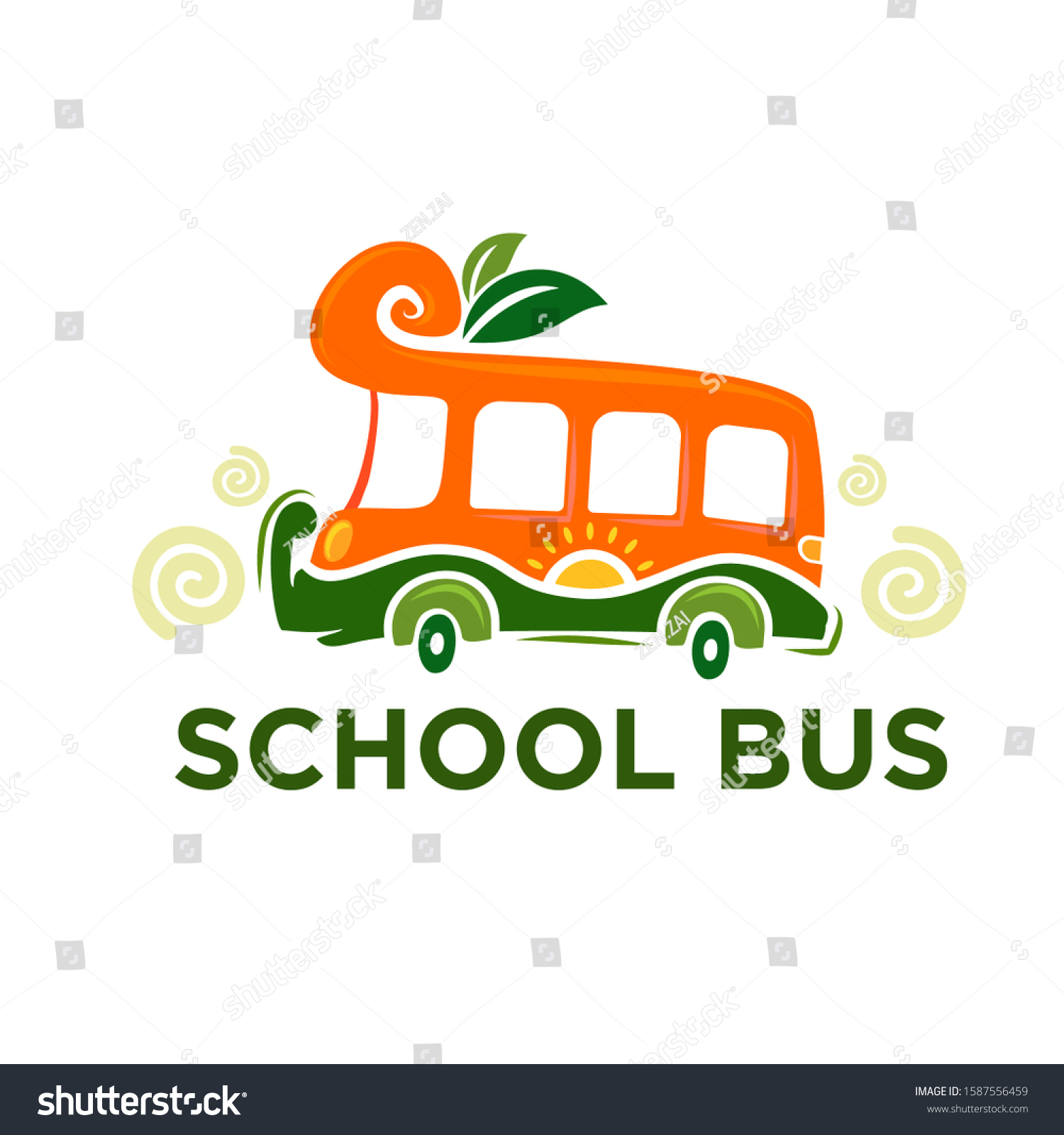 Cute School Bus Logo Concept Stock Vector (Royalty Free) 1587556459