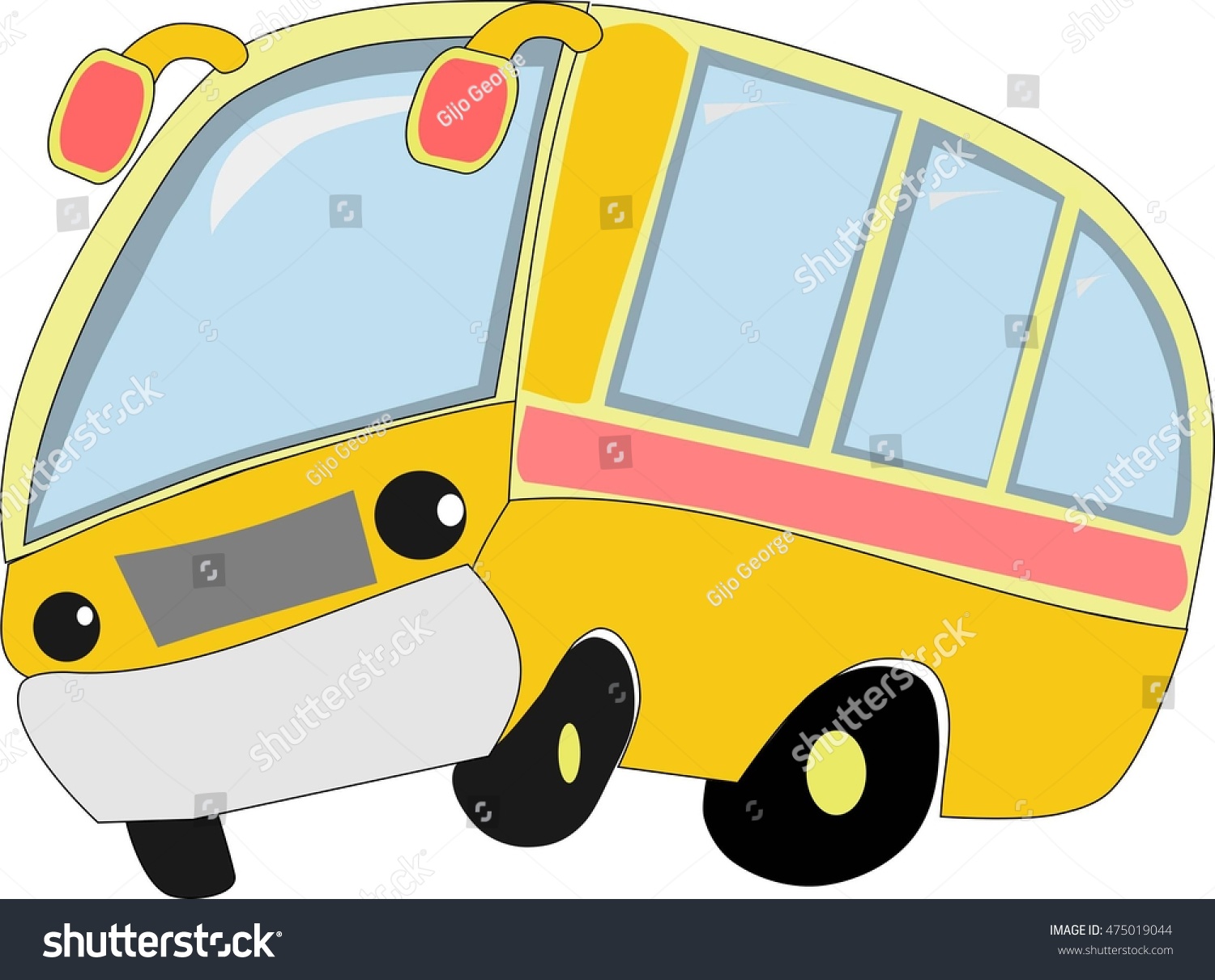 Cute School Van Illustration Stock Vector (Royalty Free) 475019044 ...