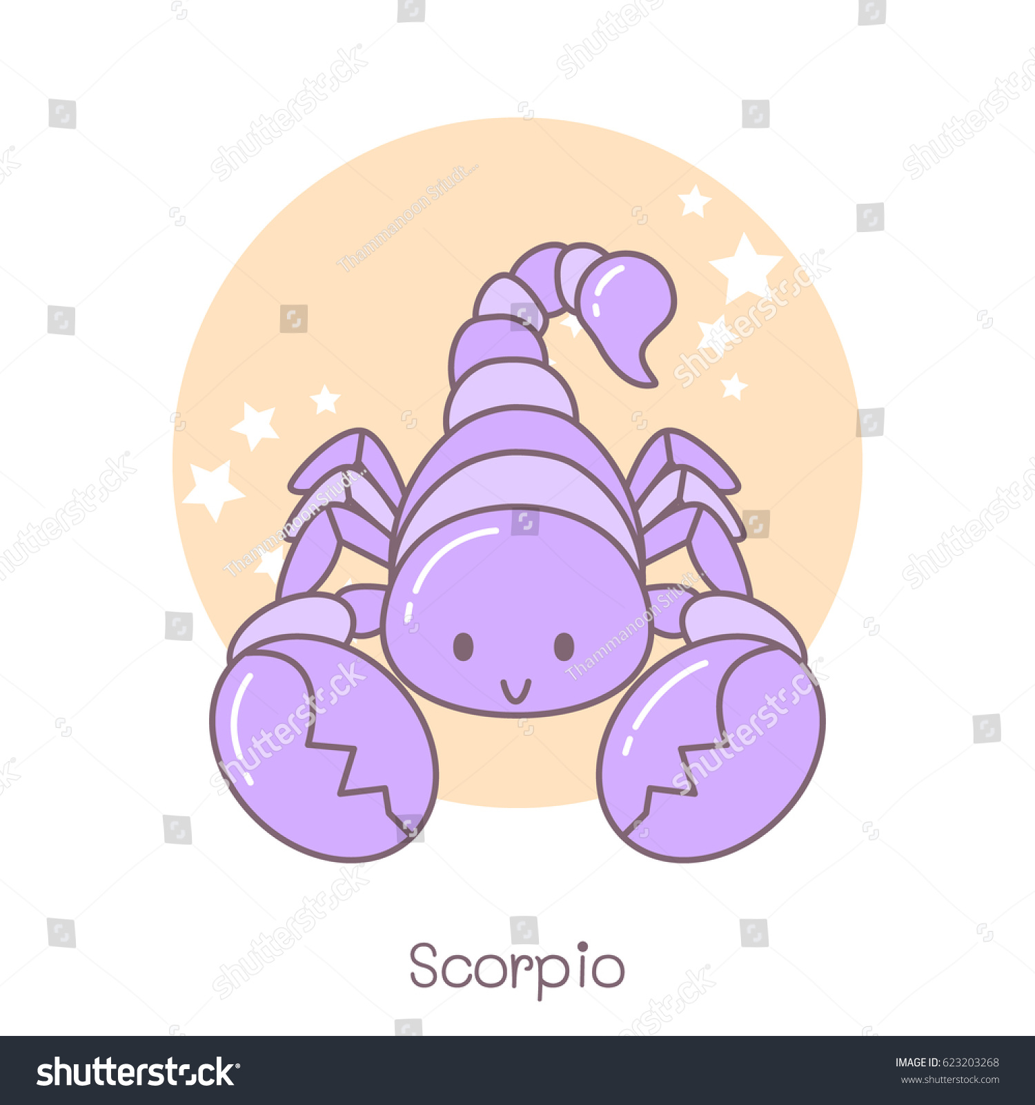 Cute Scorpio Vector Cartoon Symbol Stock Vector (Royalty Free ...