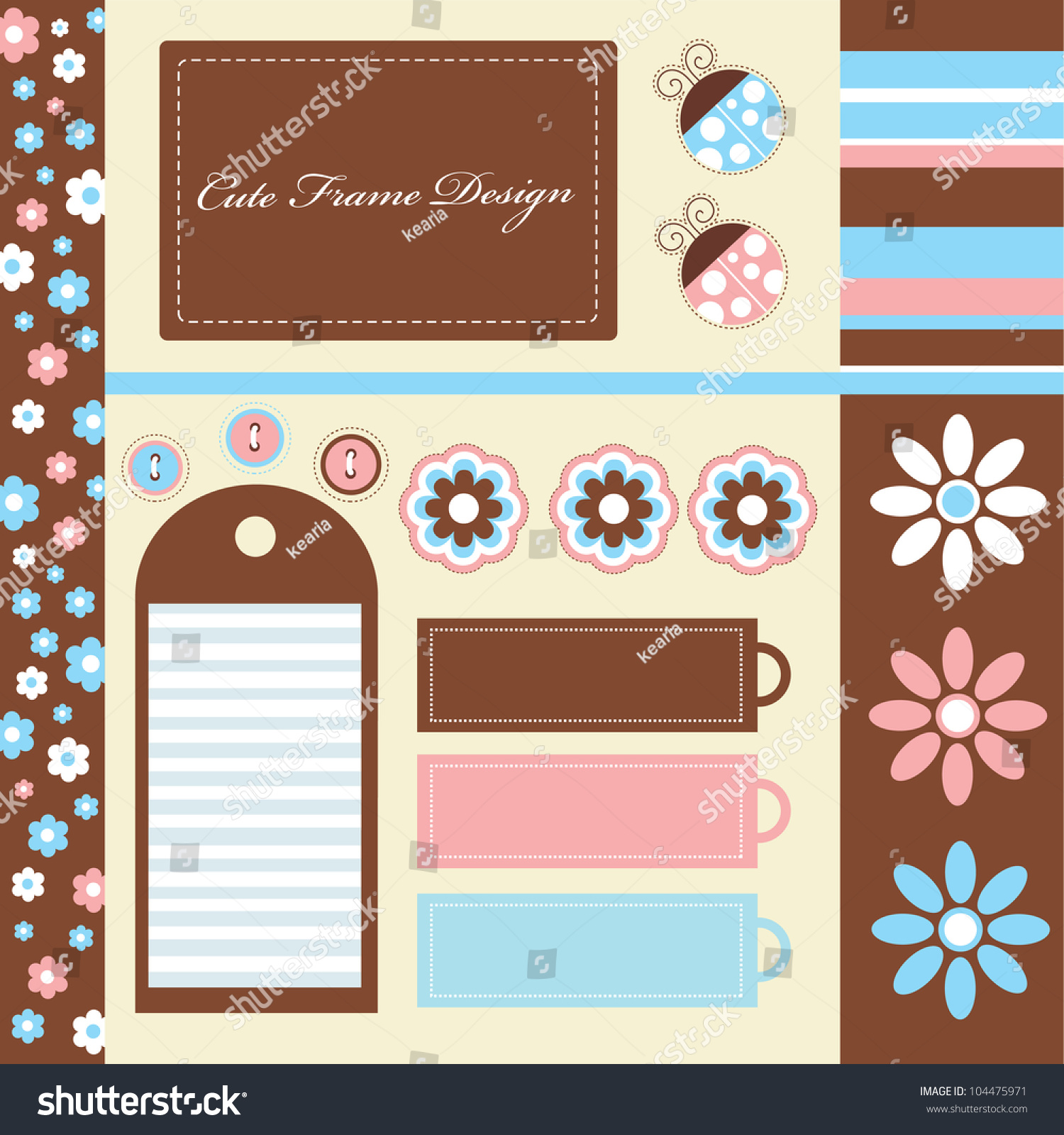 Cute Scrapbook Elements Collectionvector Illustration Stock Vector ...