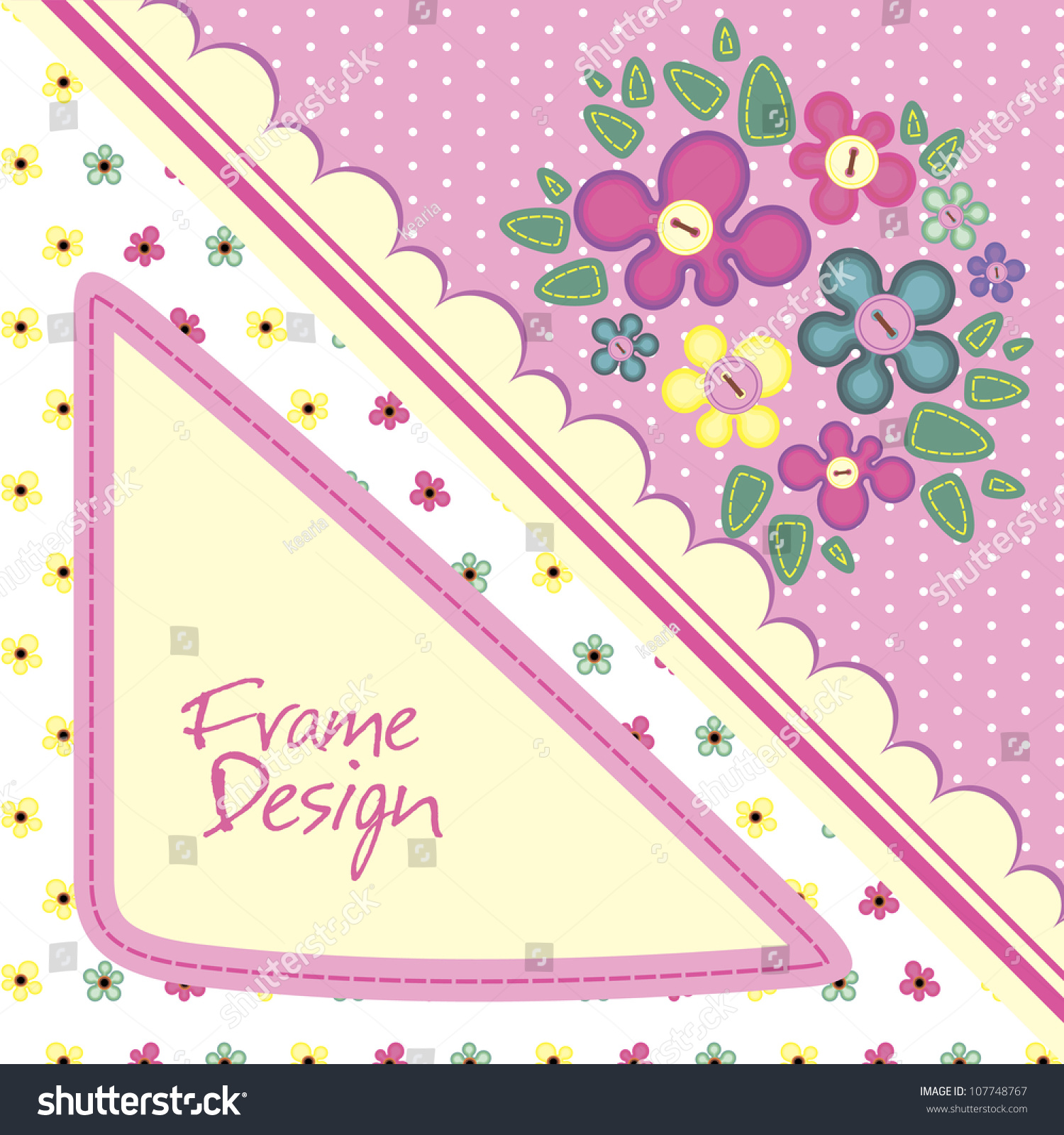 Cute Scrapbook Frame Design Vector Illustration Stock Vector (Royalty ...