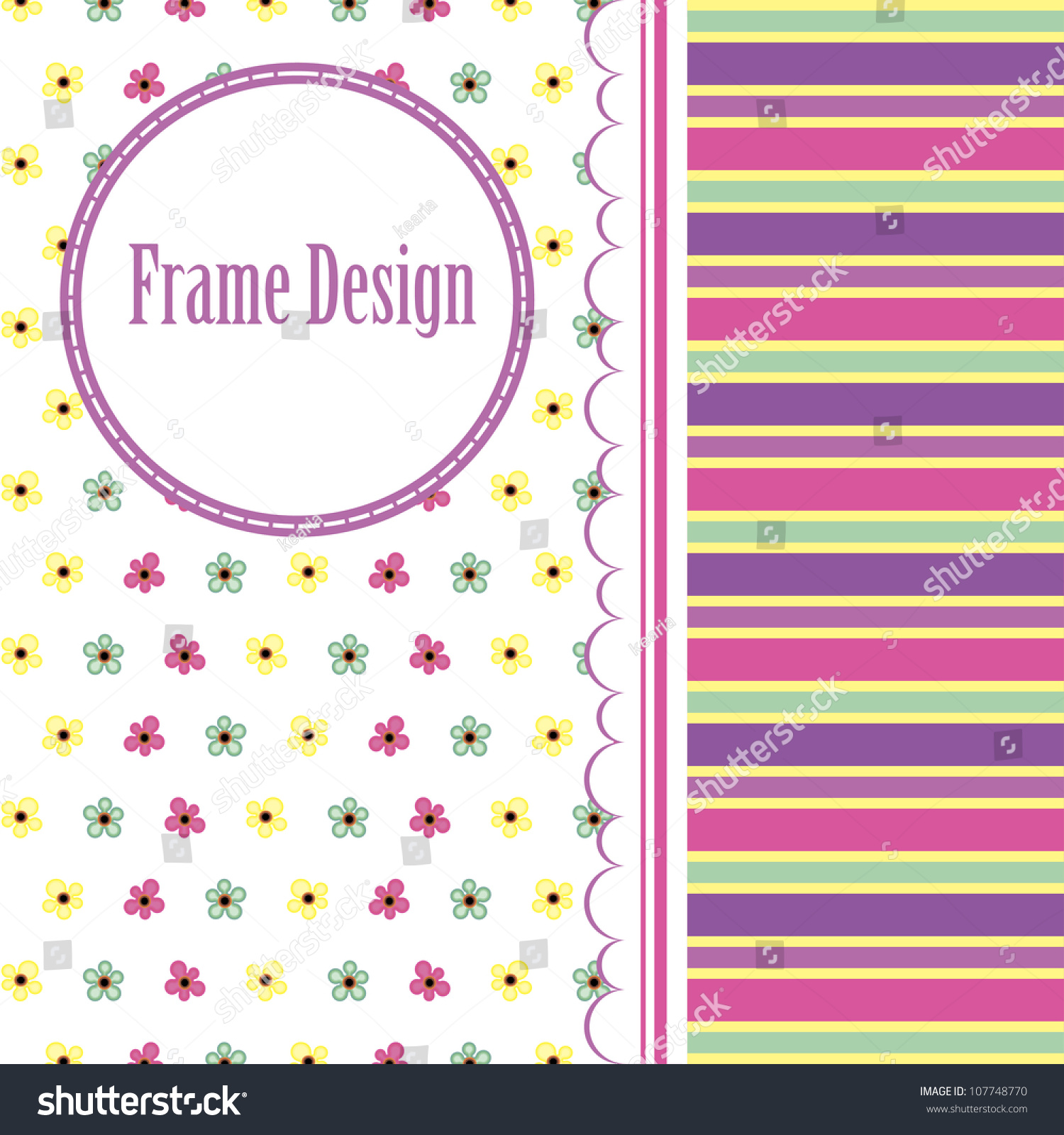 Cute Scrapbook Frame Design. Vector Illustration - 107748770 : Shutterstock