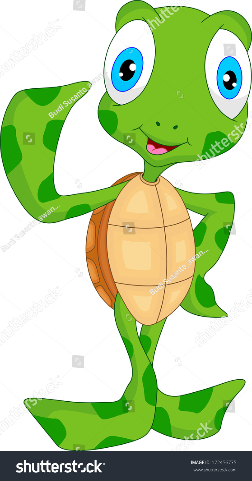 Cute Sea Turtle Cartoon Stock Vector (Royalty Free) 172456775 ...