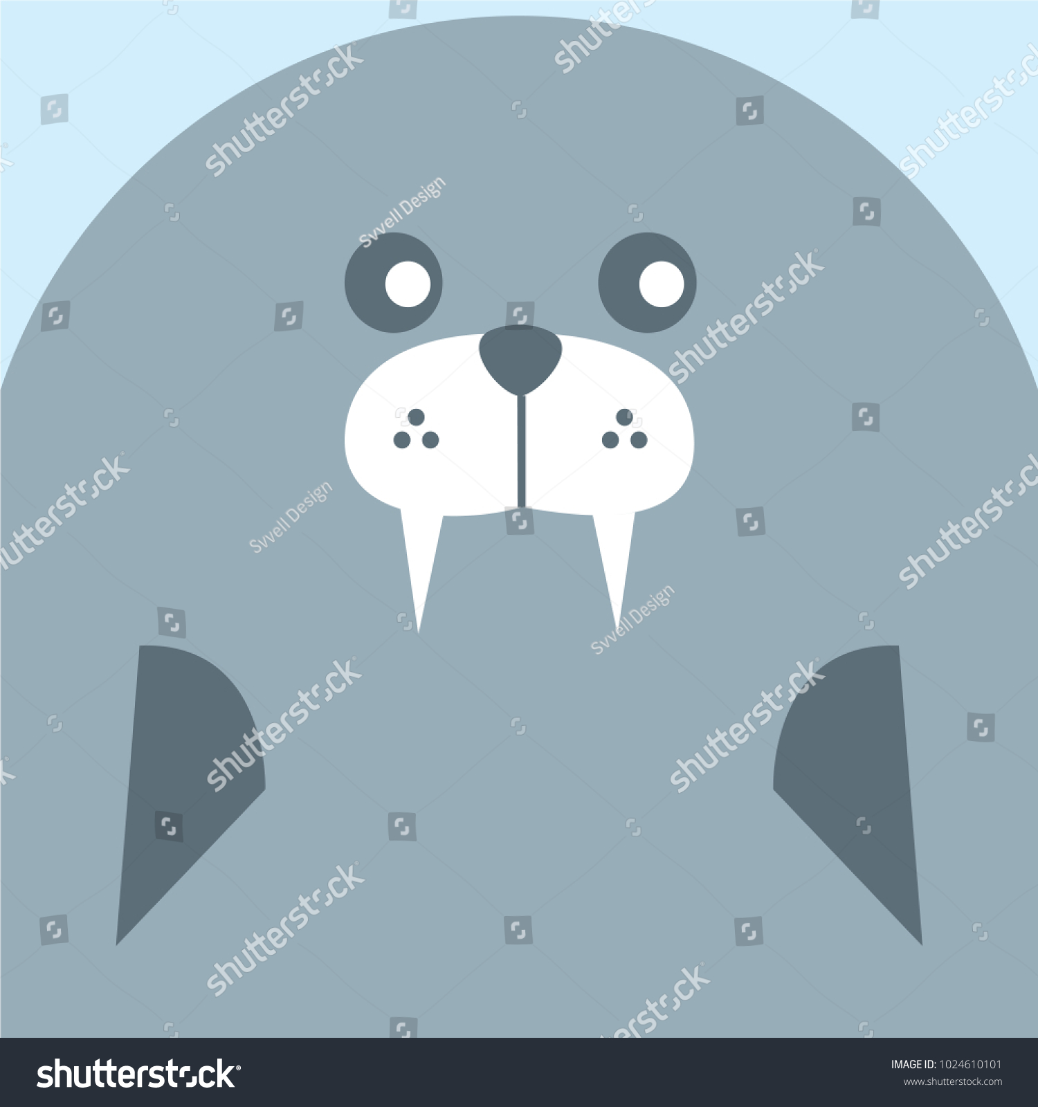 Cute Seal Face Background Vector Illustration Stock Vector (Royalty ...