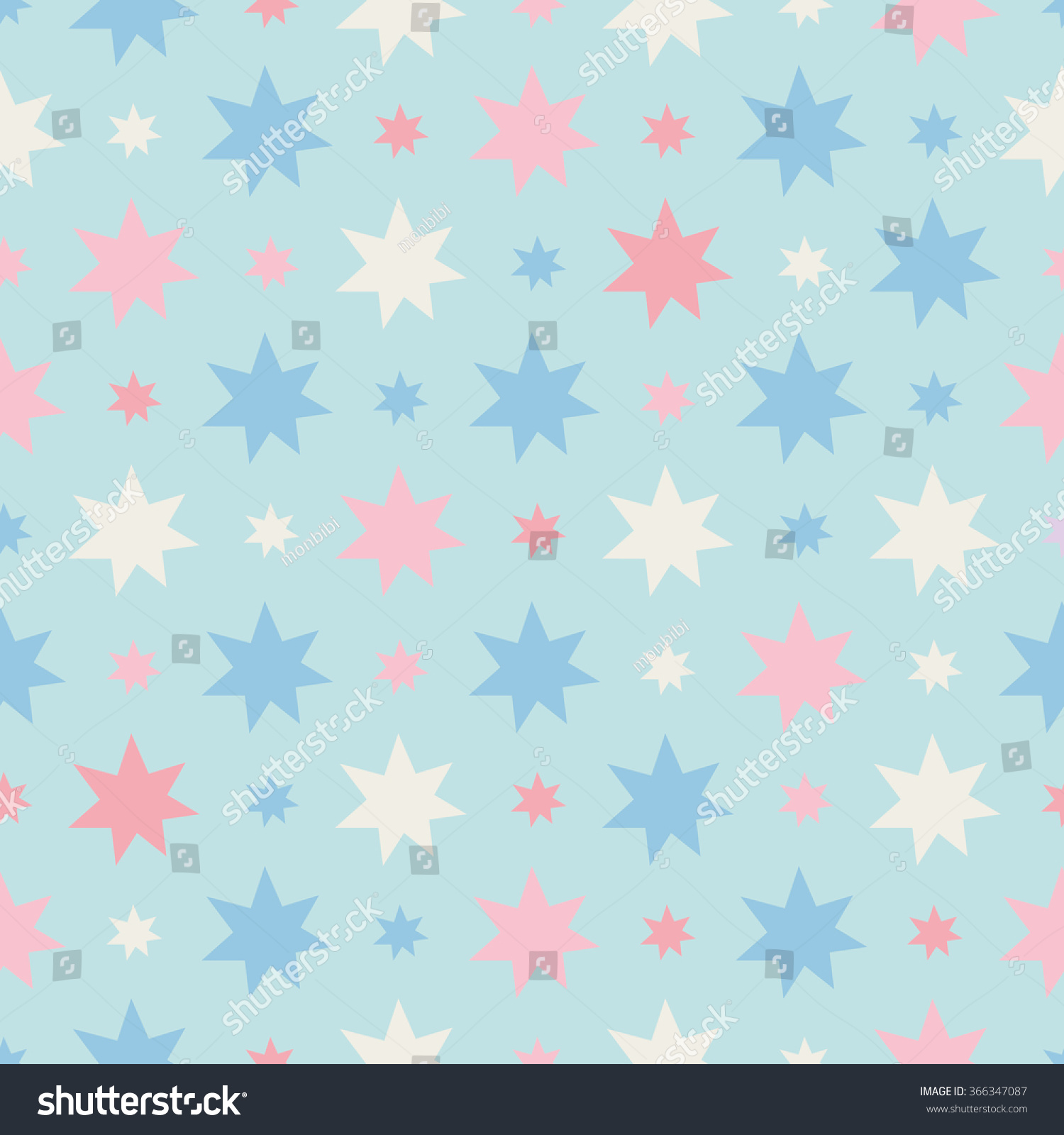 Cute Seamless Stars Pattern Vector Illustration Stock Vector (Royalty ...