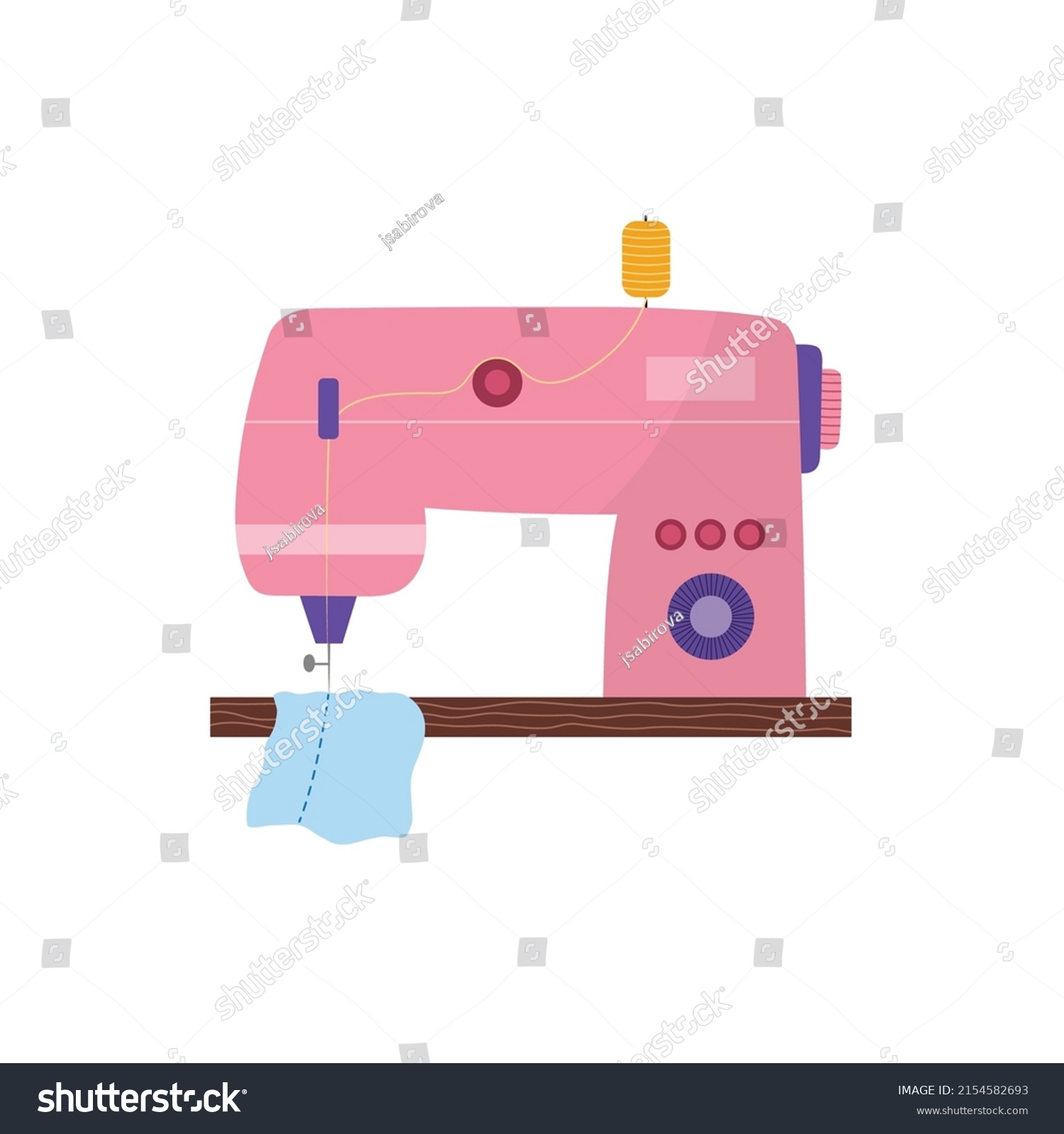 Cute Sewing Machine Cartoon Style Handmade Stock Vector Royalty Free 2154582693 Shutterstock