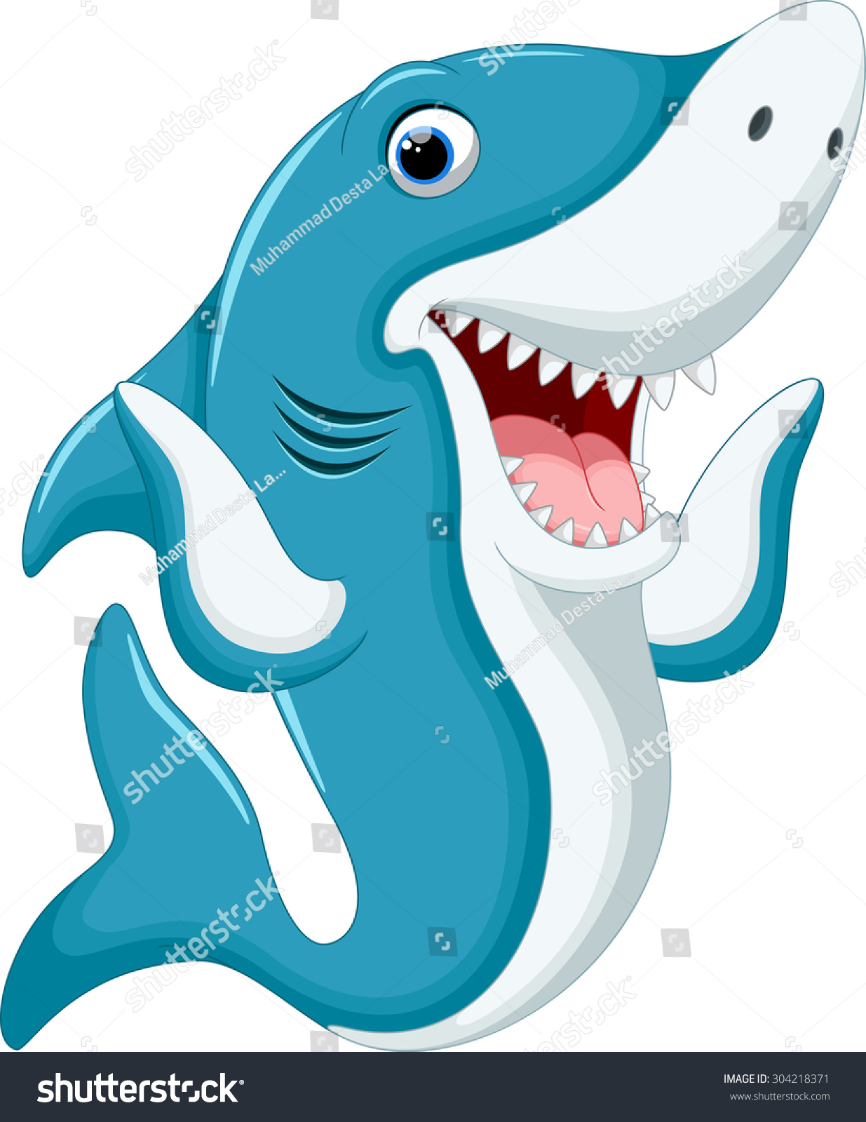 Caricatura de tiburón mate: vector de stock (libre de regalías ...