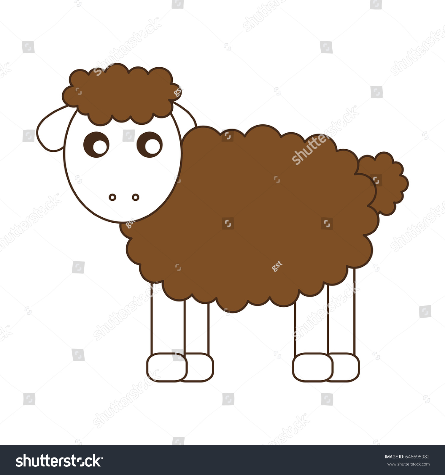 Cute Sheep Drawing Character Stock Vector (Royalty Free) 646695982 ...