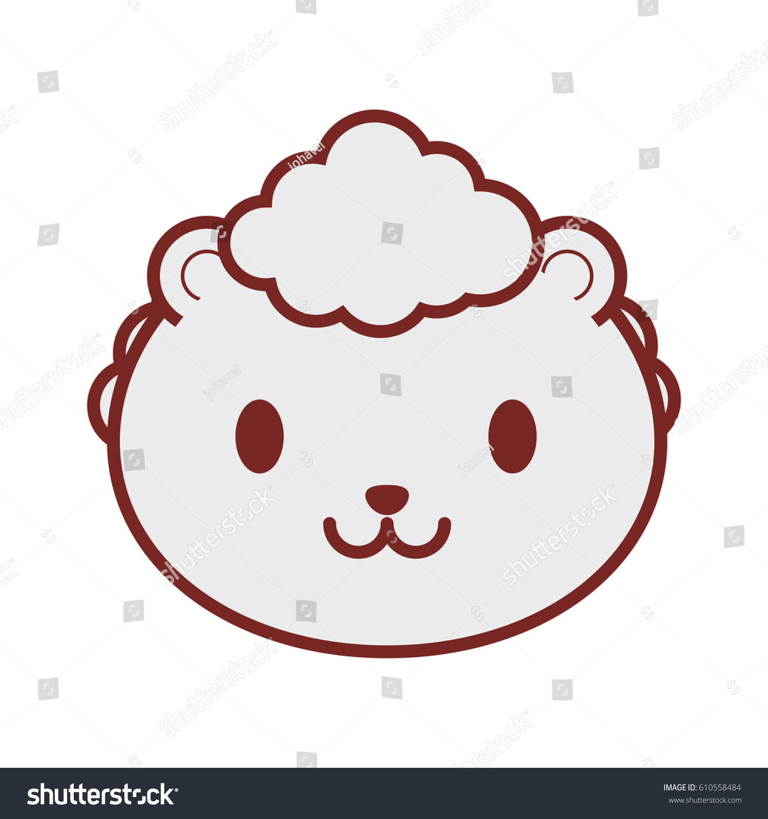 Cute Sheep Face Image Vector Illustration Stock Vector (Royalty Free ...
