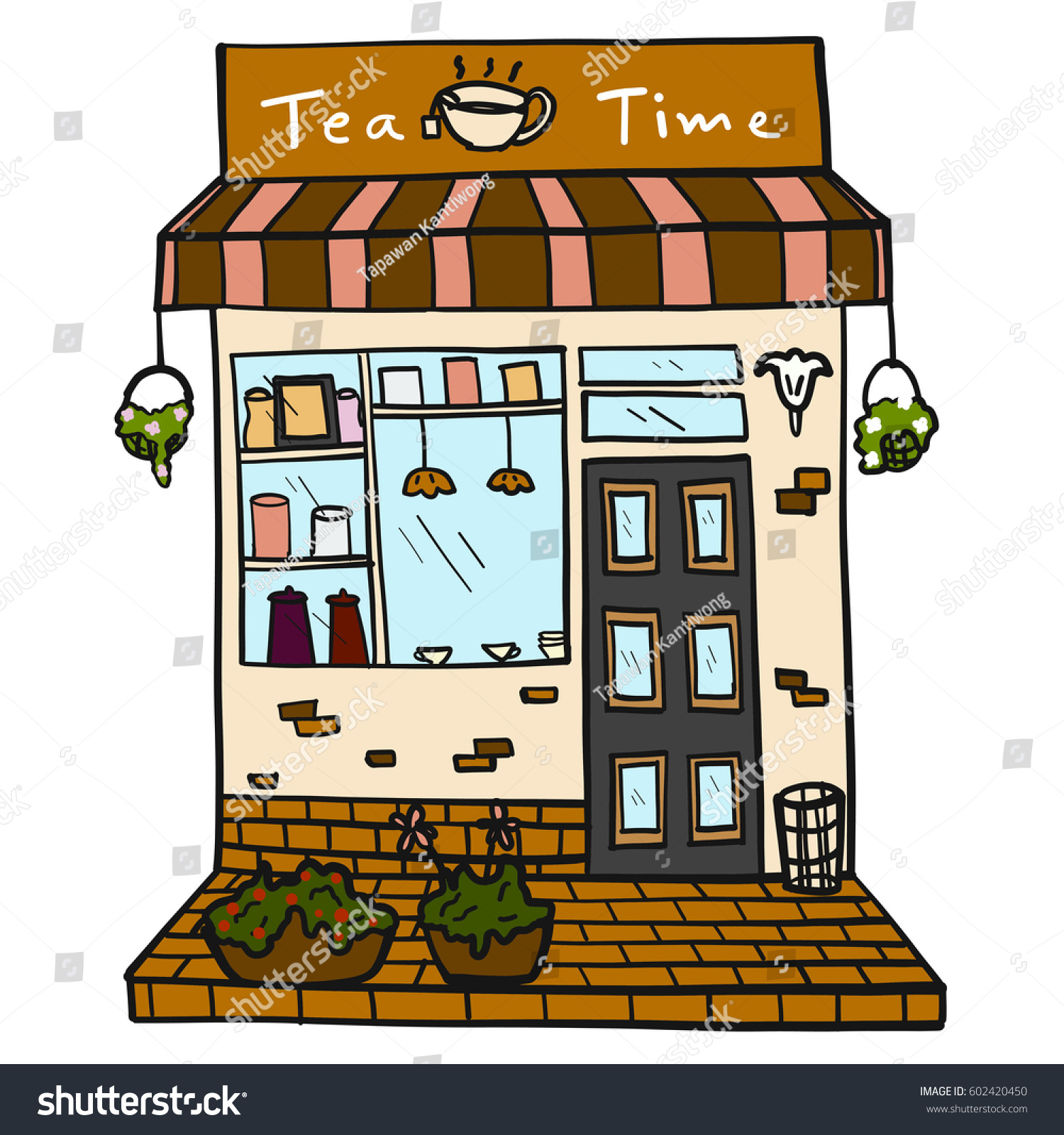 Cute Shop Doodle Style Vector Stock Vector (Royalty Free) 602420450