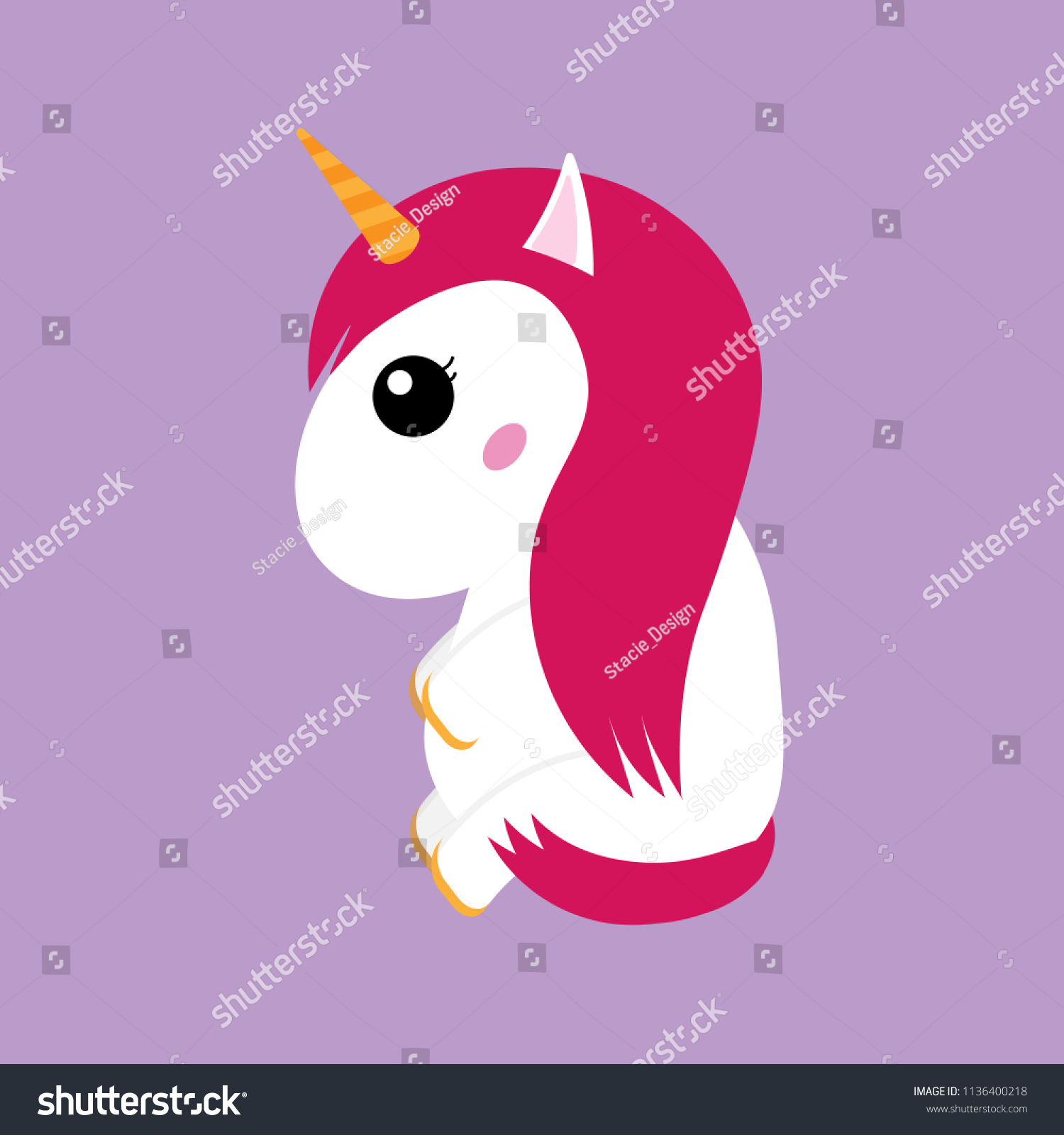 Cute Simple Unicorn Vector Illustration Stock Vector (Royalty Free ...