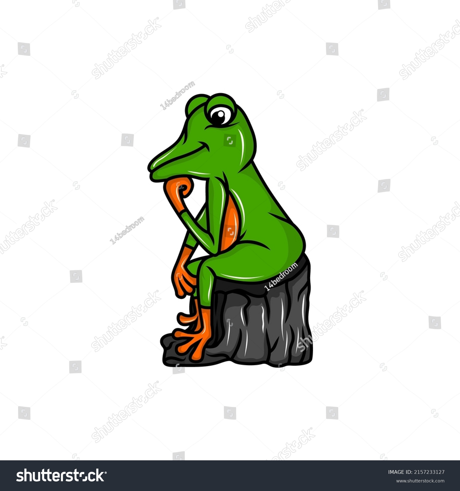 Cute Sitting Frog Vector Illustration Stock Vector (Royalty Free ...