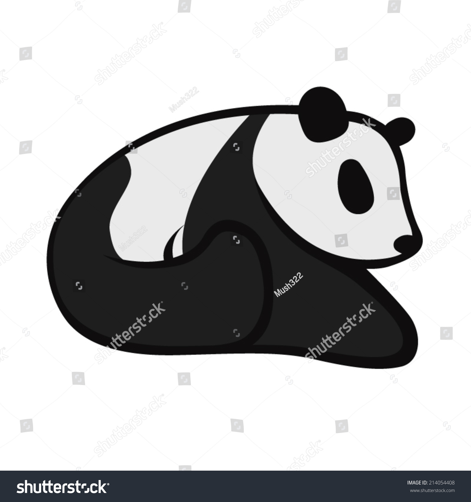 Cute Sitting Panda Stock Vector (Royalty Free) 214054408 | Shutterstock