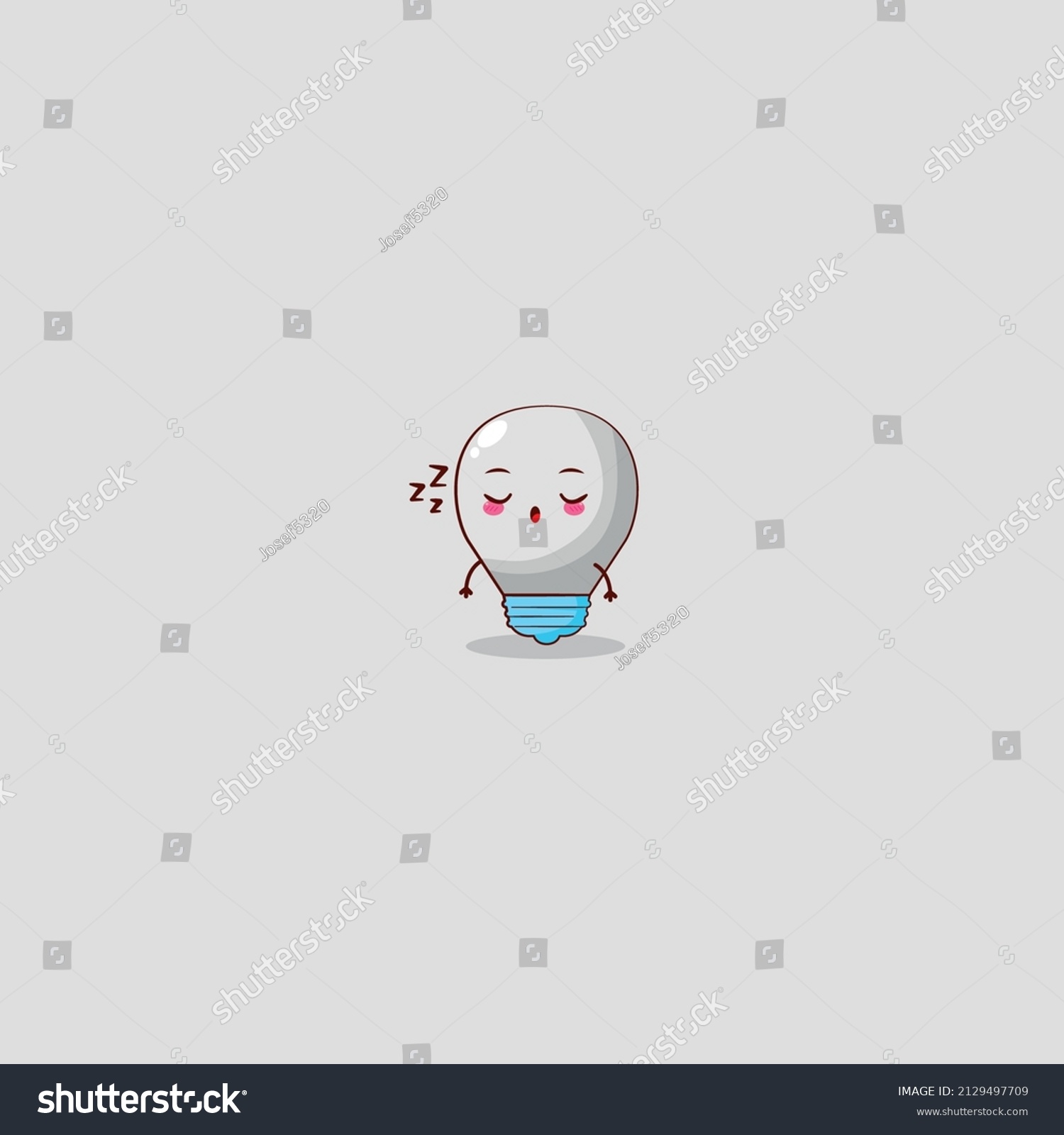 Cute Sleeping Light Bulb Vector Design Stock Vector (Royalty Free ...