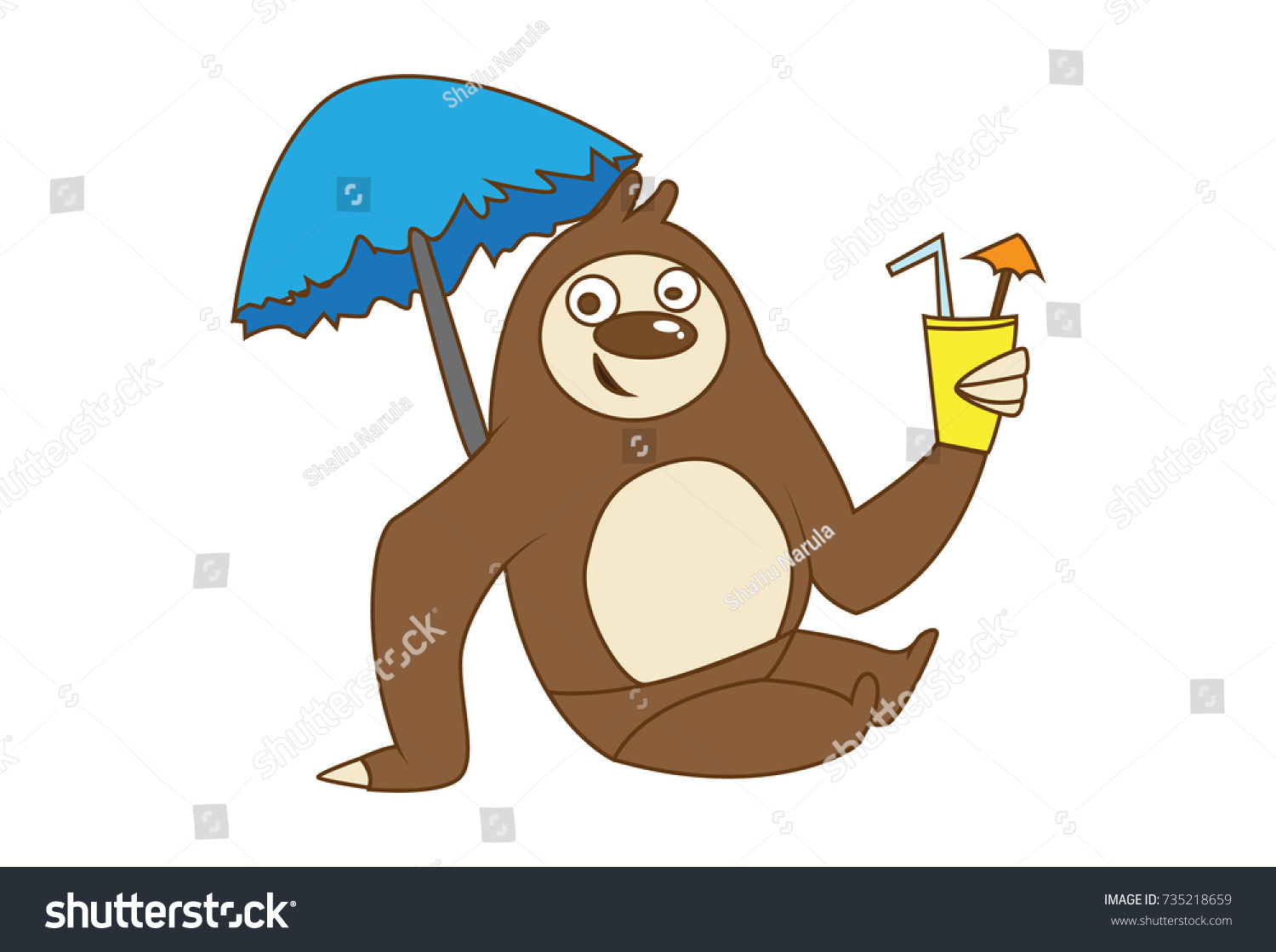 Cute Sloth Bear Vector Illustration Isolated Stock Vector (Royalty Free ...