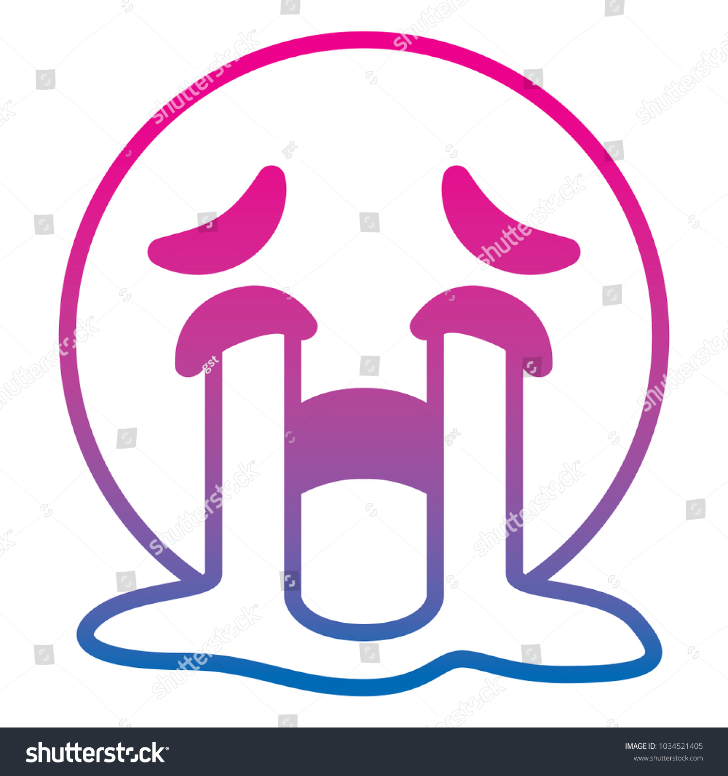 Cute Smile Emoticon Crying Expression Stock Vector (Royalty Free ...